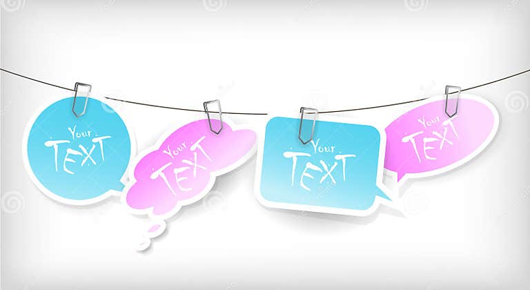 Set of Blue and Pink Stickers. Stock Vector - Illustration of ...