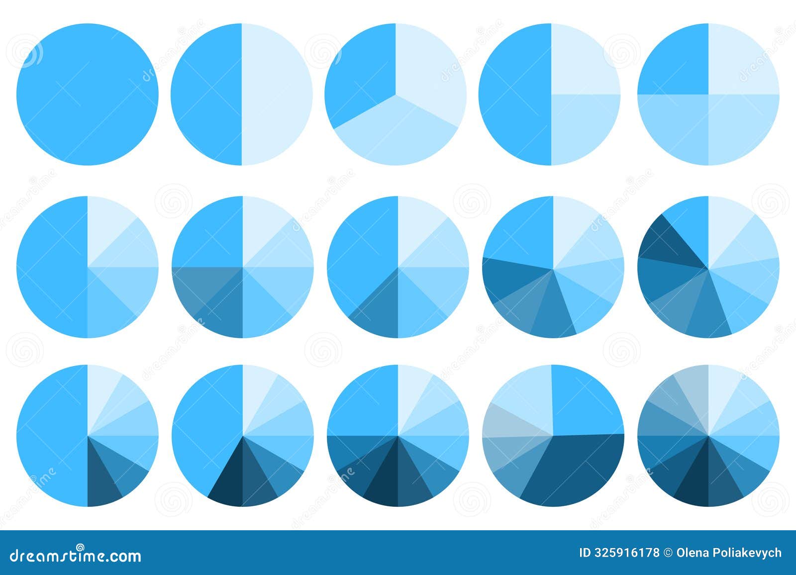 Set of Blue Progress Bars. Different Stages in Vector. Simple and Clean ...