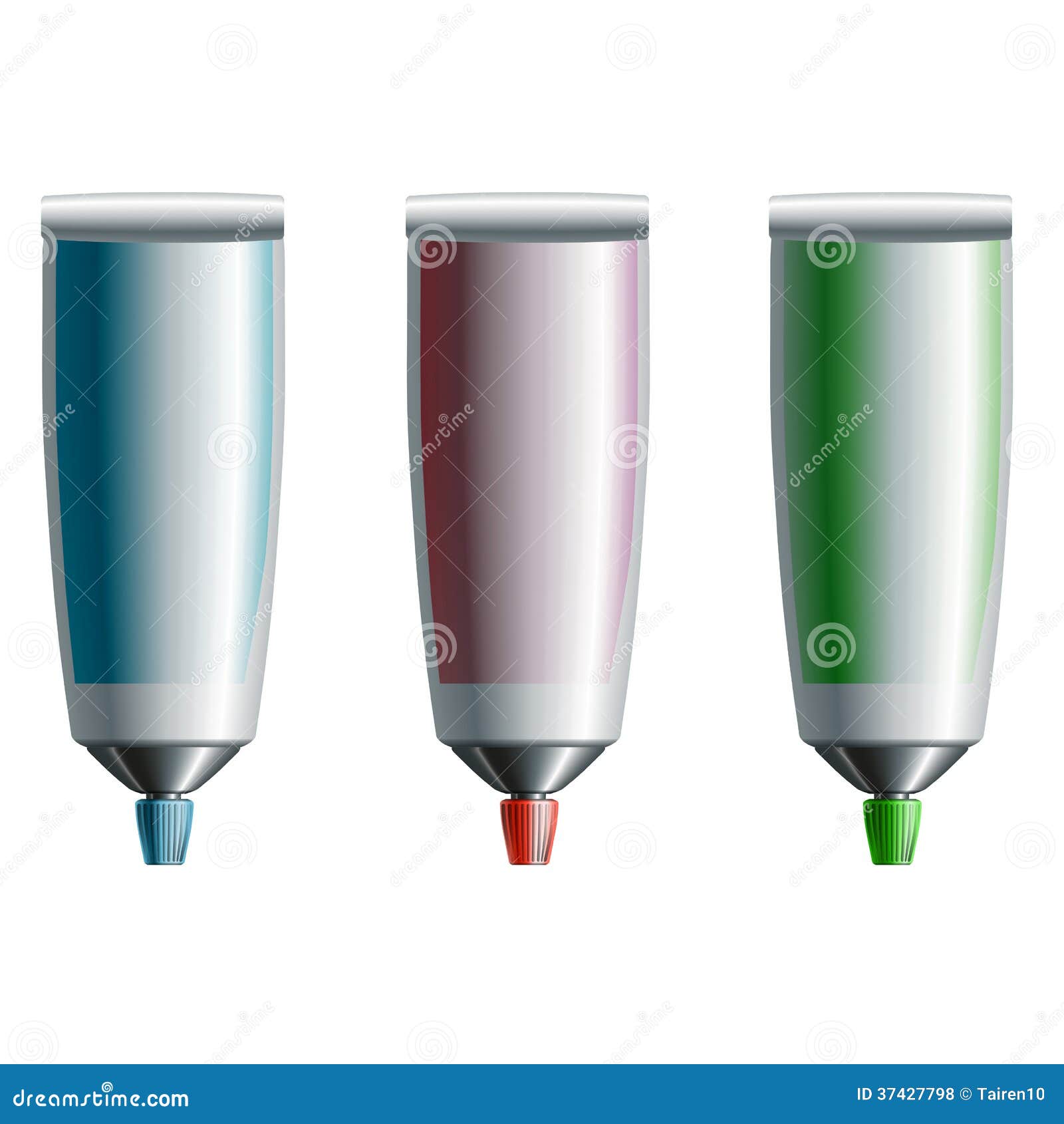 Set of Blue, Red, and Green Tubes of Toothpaste Stock Vector ...
