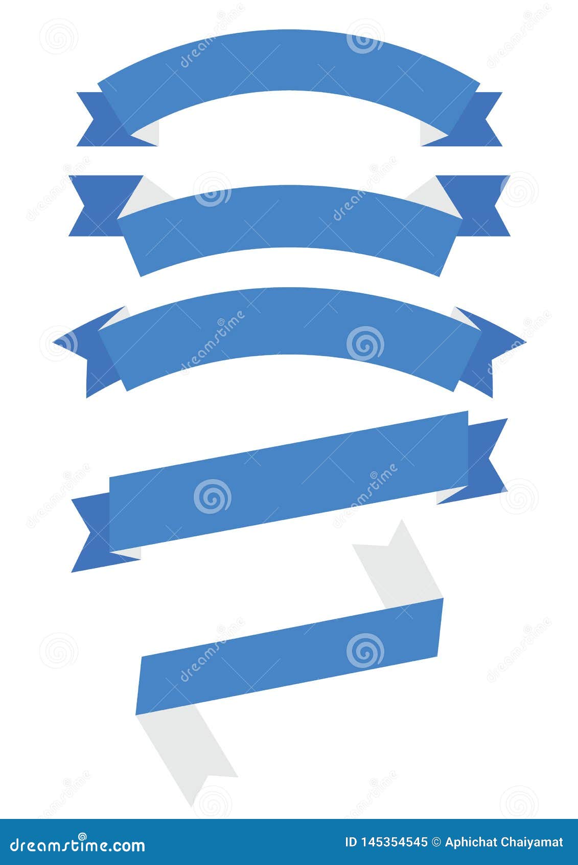 Set of Blue Ribbon Banner Icon Stock Vector - Illustration of ...