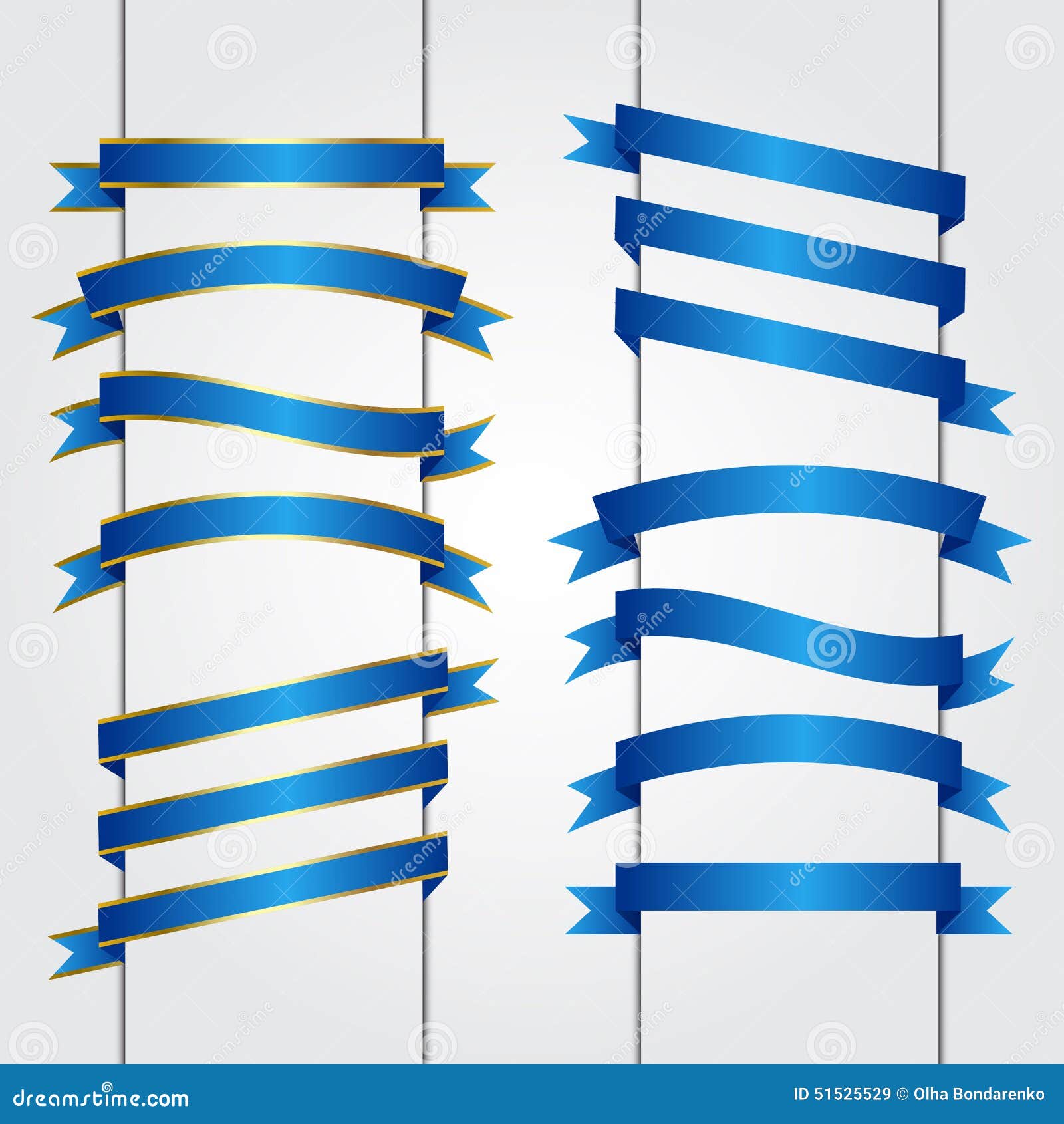 Set of Blue Ribbon Banners Vector Graphic Stock Vector - Illustration ...