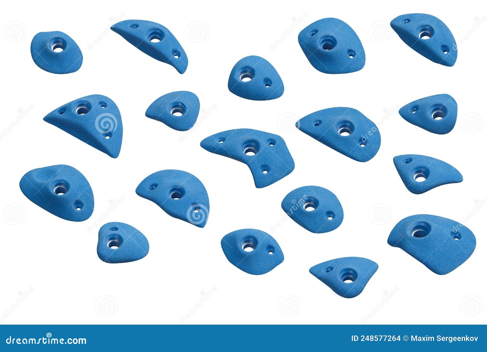 Set of Blue Rock Climbing Grips Stock Photo - Image of gear, high ...