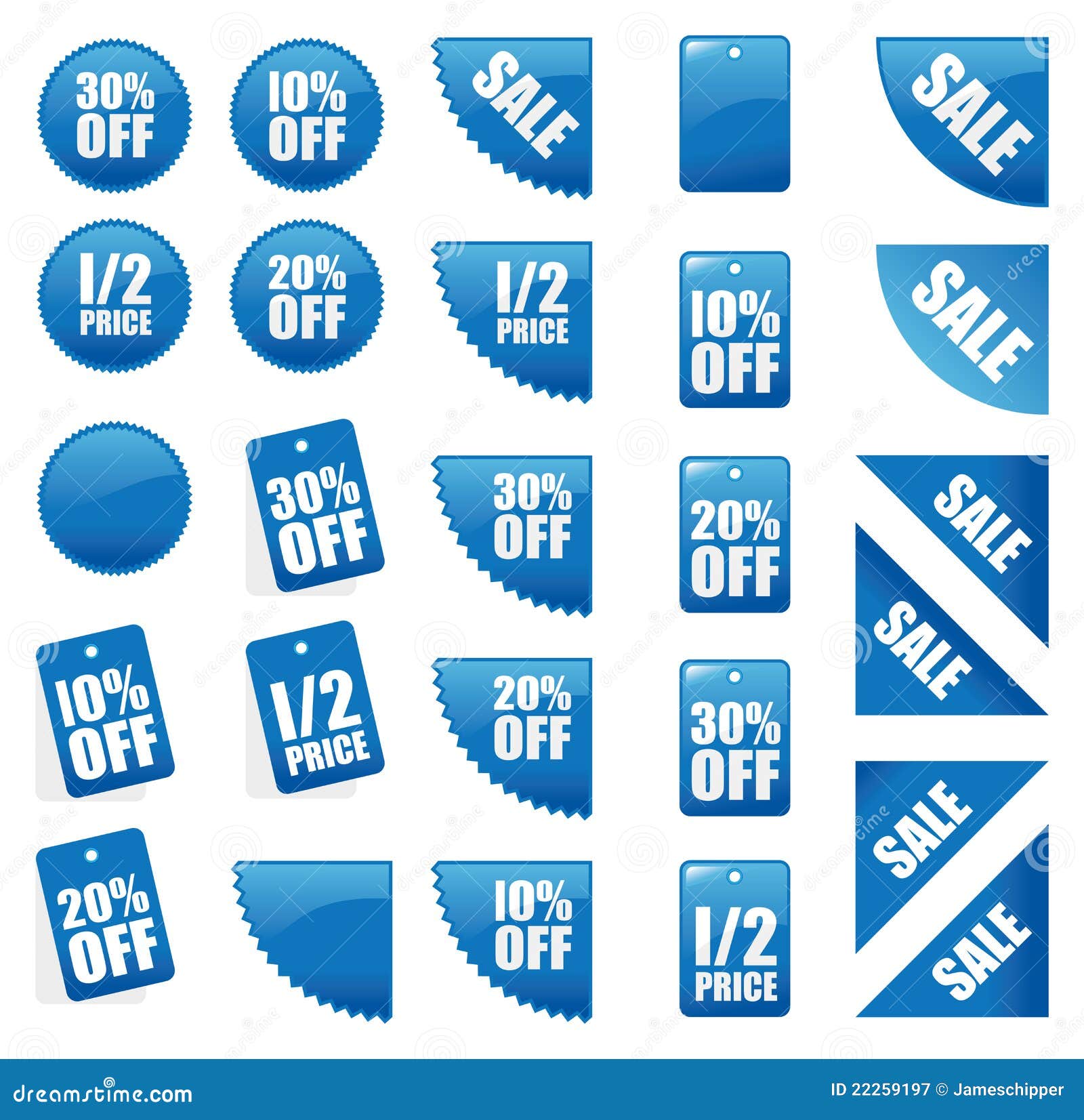 Set of blue sales signs stock vector. Illustration of advertising ...