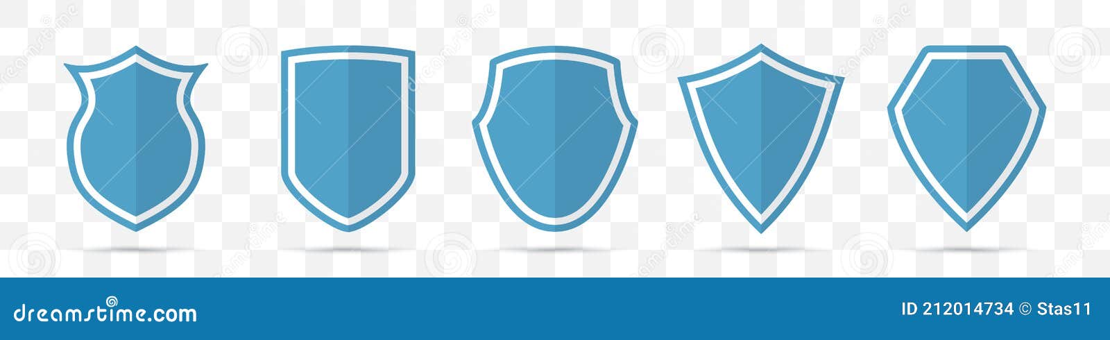 Set of Blue Shield Icons in a Flat Design Stock Vector - Illustration ...