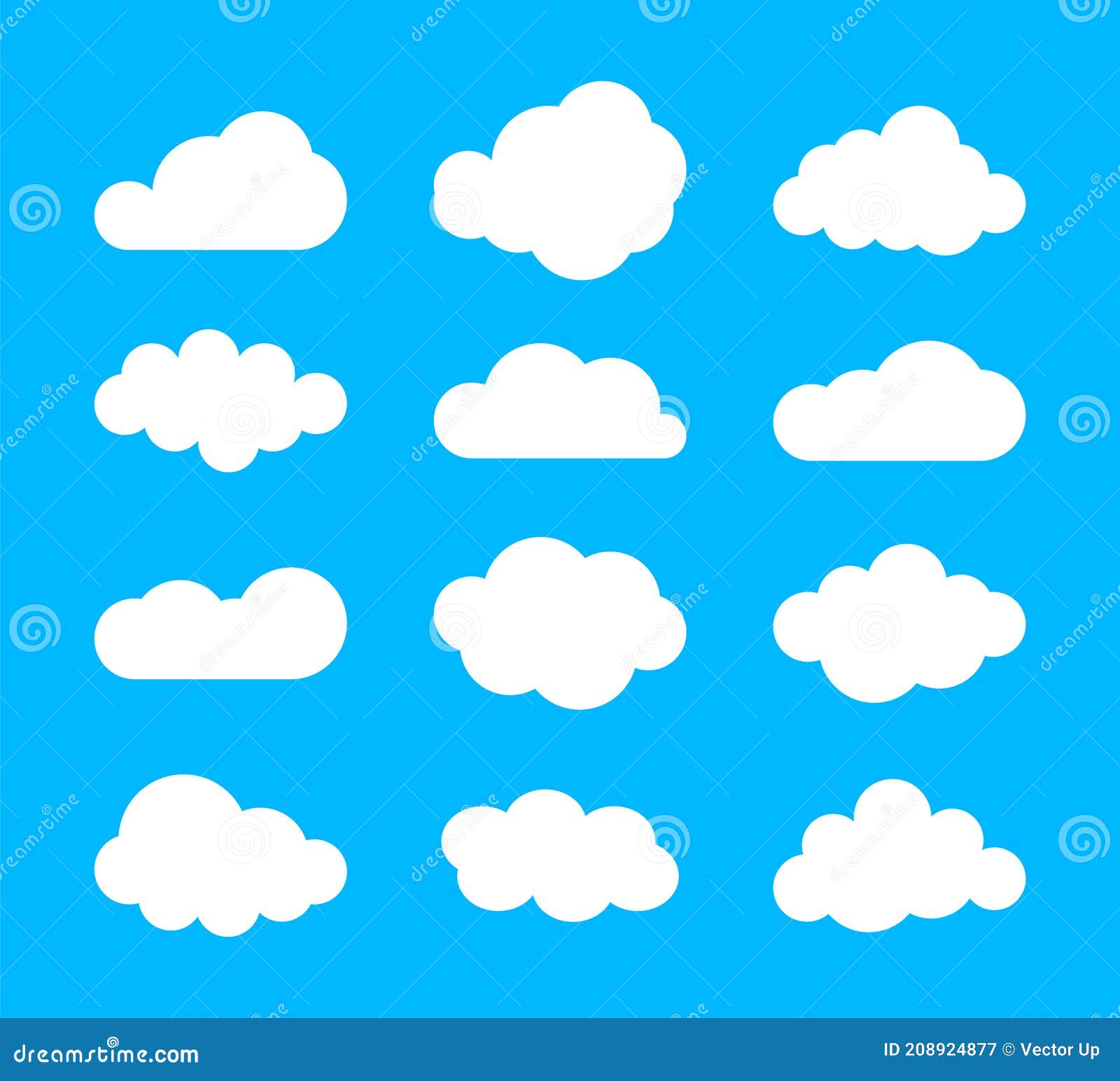 Set Of Blue Sky Clouds Cloud Icon Cloud Shape Set Of Different