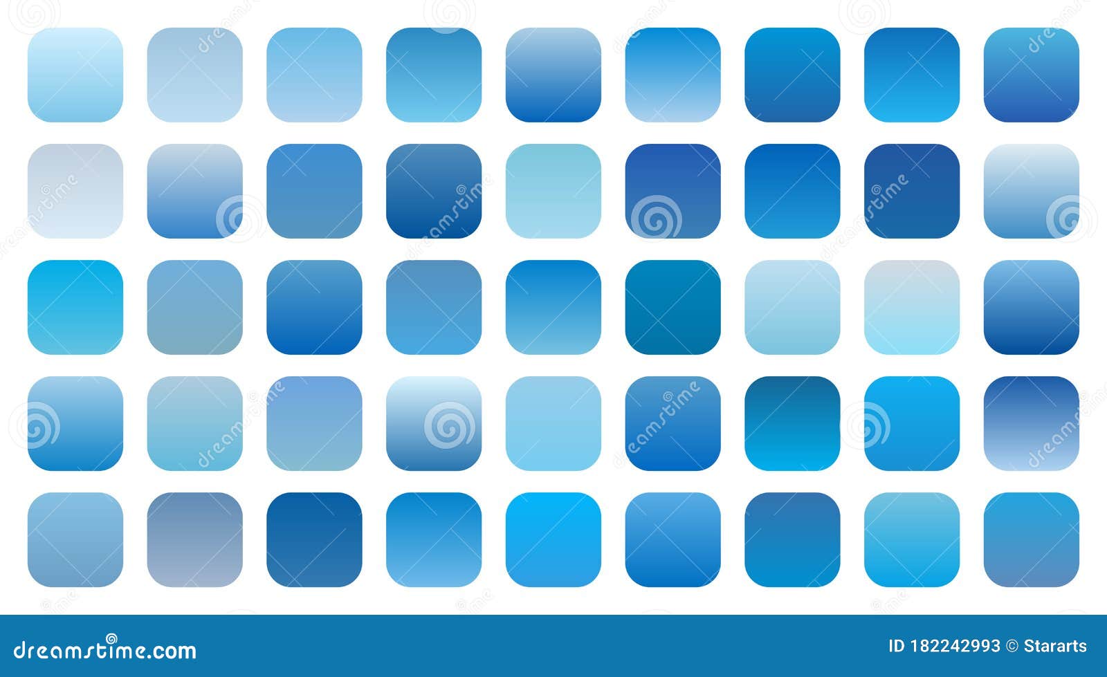 Set of Blue Sky Gradient Shades Combinations Stock Vector ...