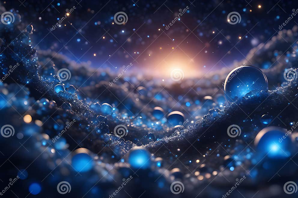 Set of Blue Space Abstract with Gold Light. Vector. Background ...