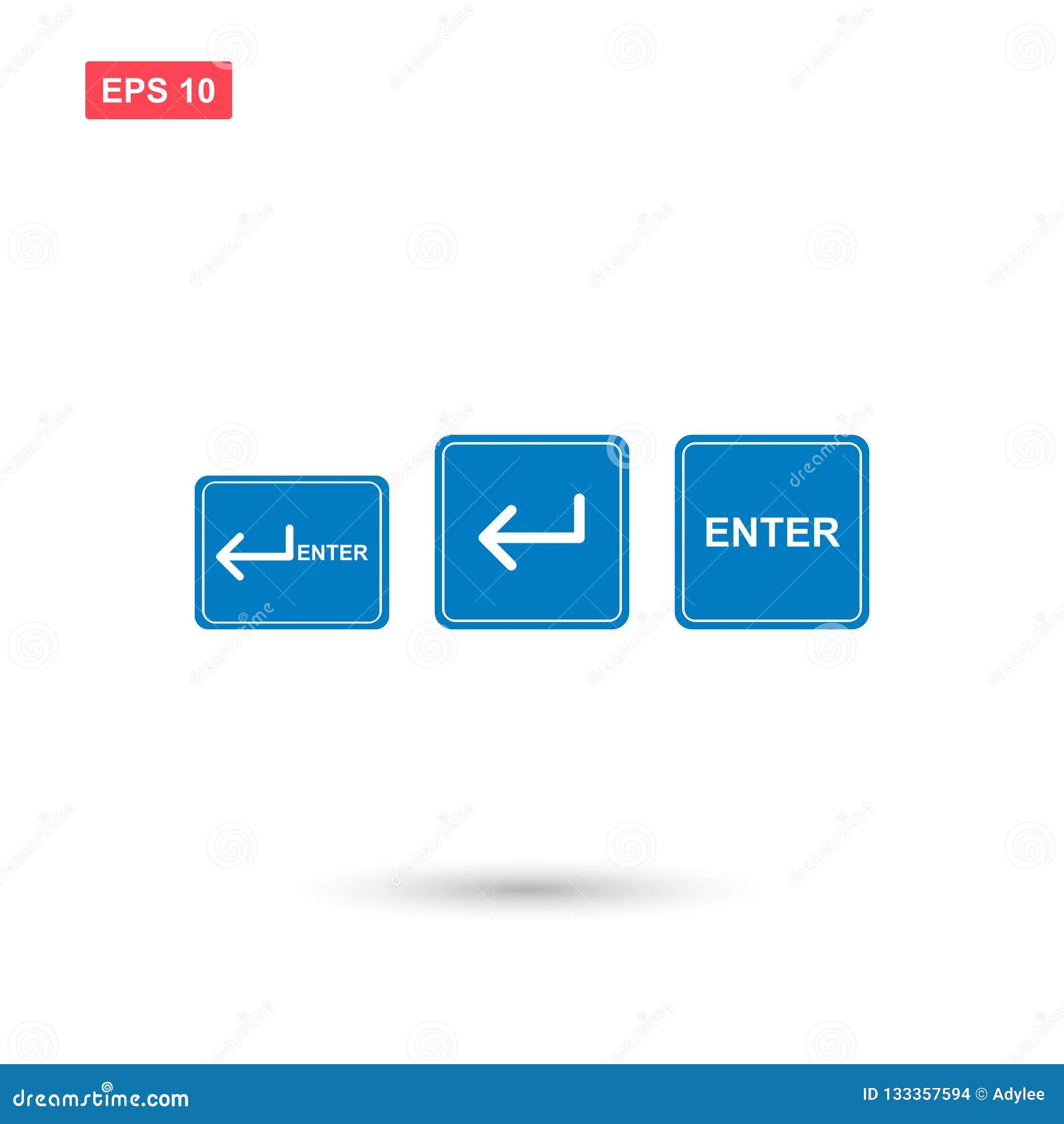 Set of Blue Square Enter Symbol Vector Isolated Stock Vector ...