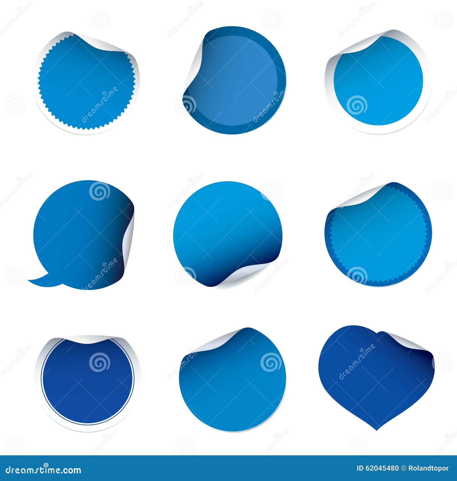 Set of blue stickers stock illustration. Illustration of announcement ...