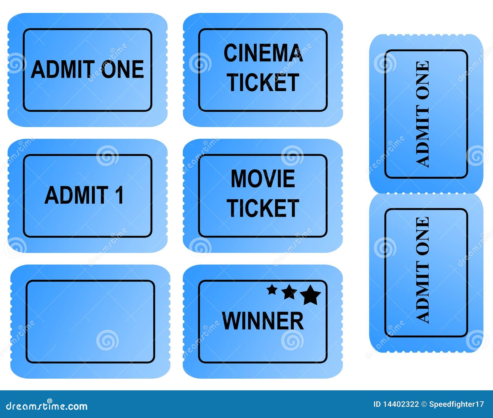 Set of blue tickets stock illustration. Illustration of entry - 14402322