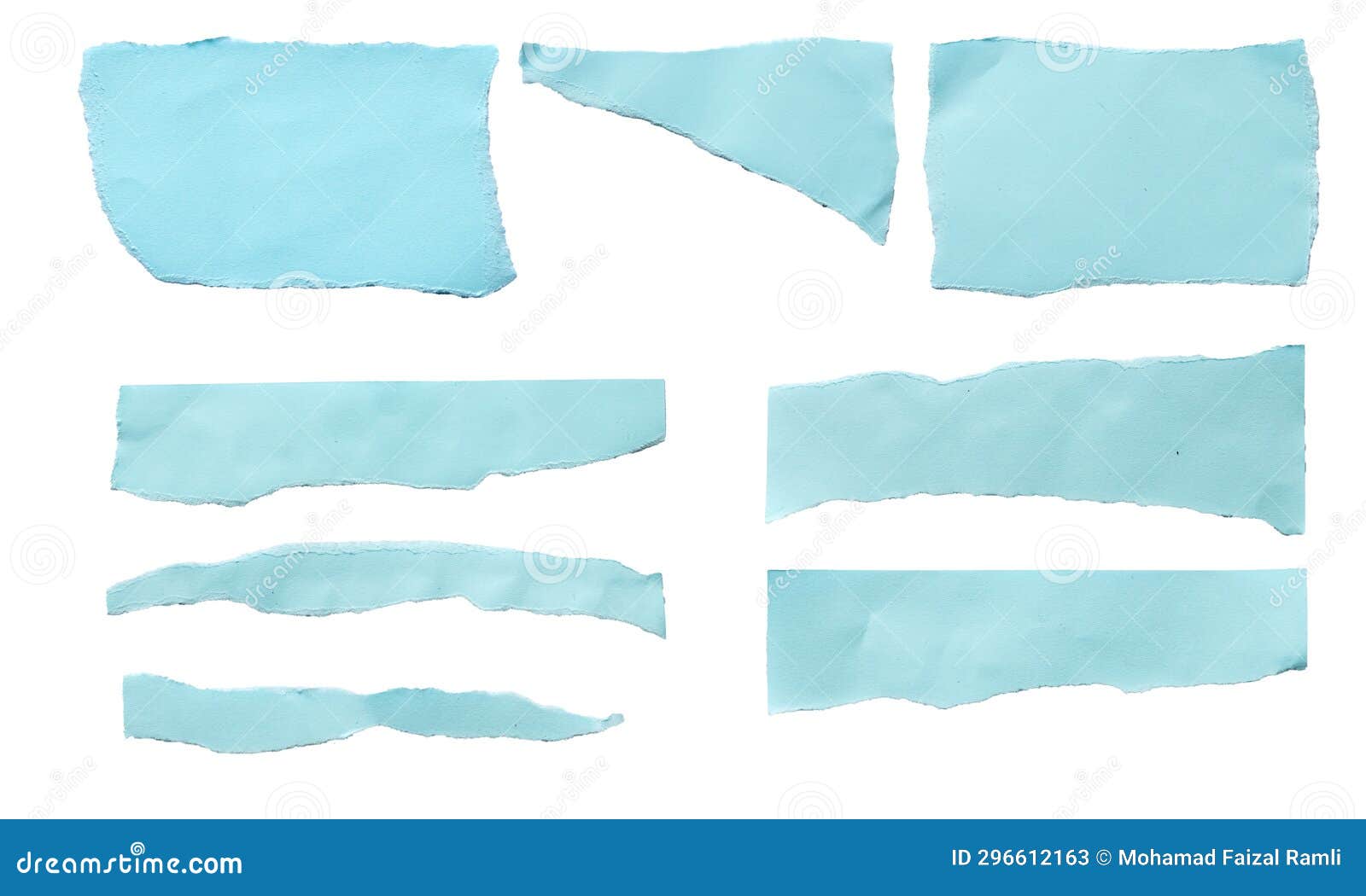 A Set of Blue Torn or Torn Paper Sheets. Scrapbook Edge, Notebook Tear ...