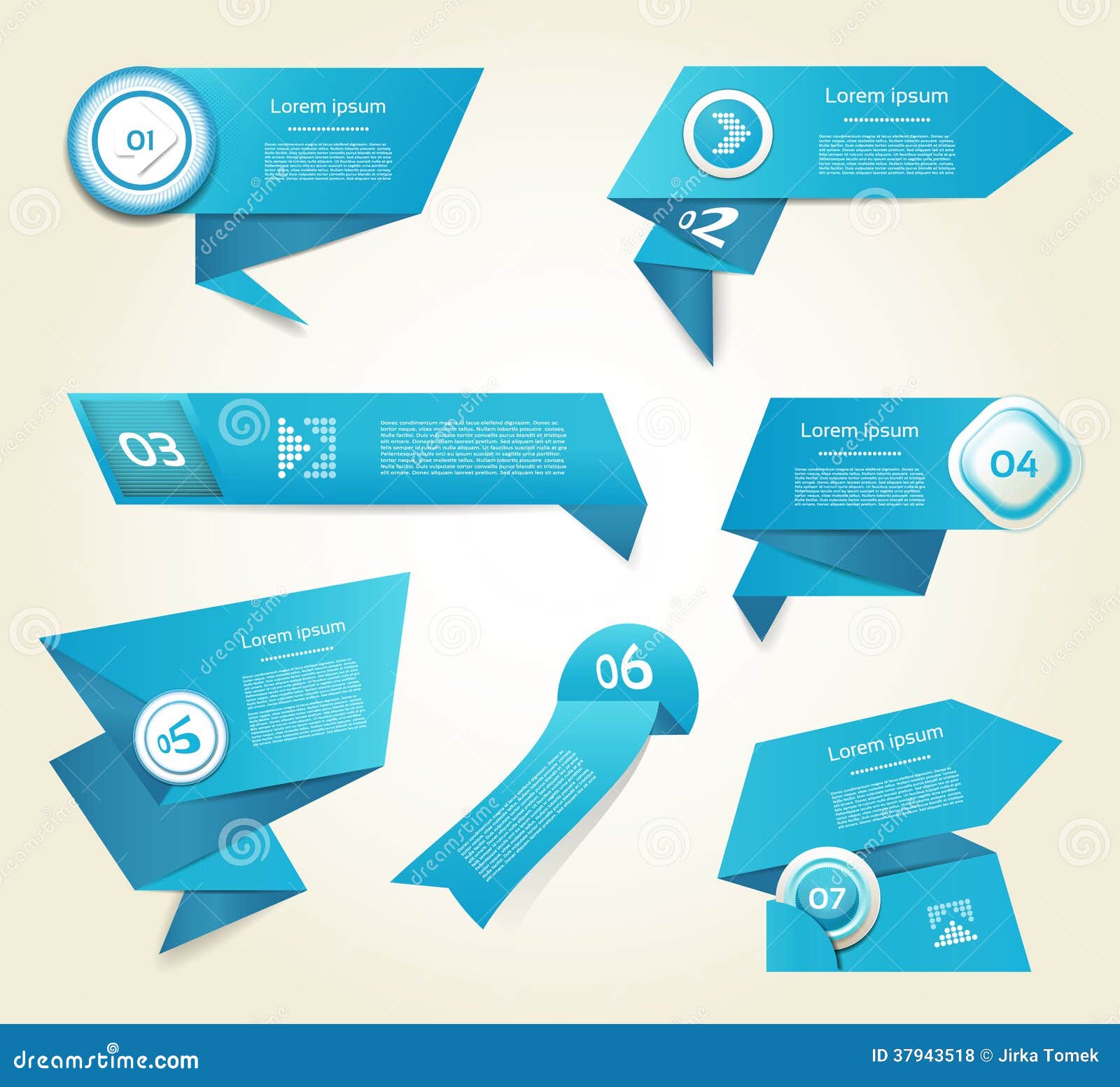 Set of Blue Vector Progress, Version, Step Icons. Stock Vector ...