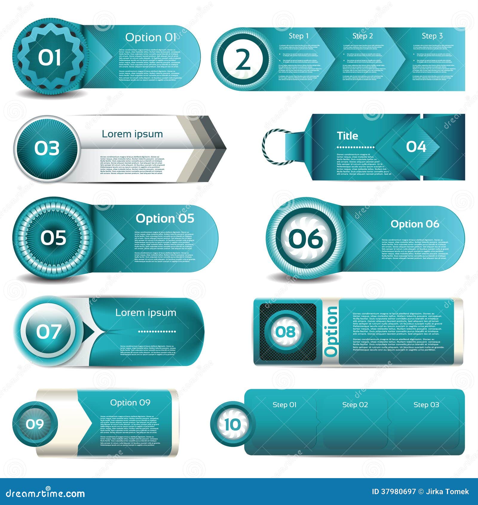 Set of Blue Vector Progress, Version, Step Icons Stock Vector ...