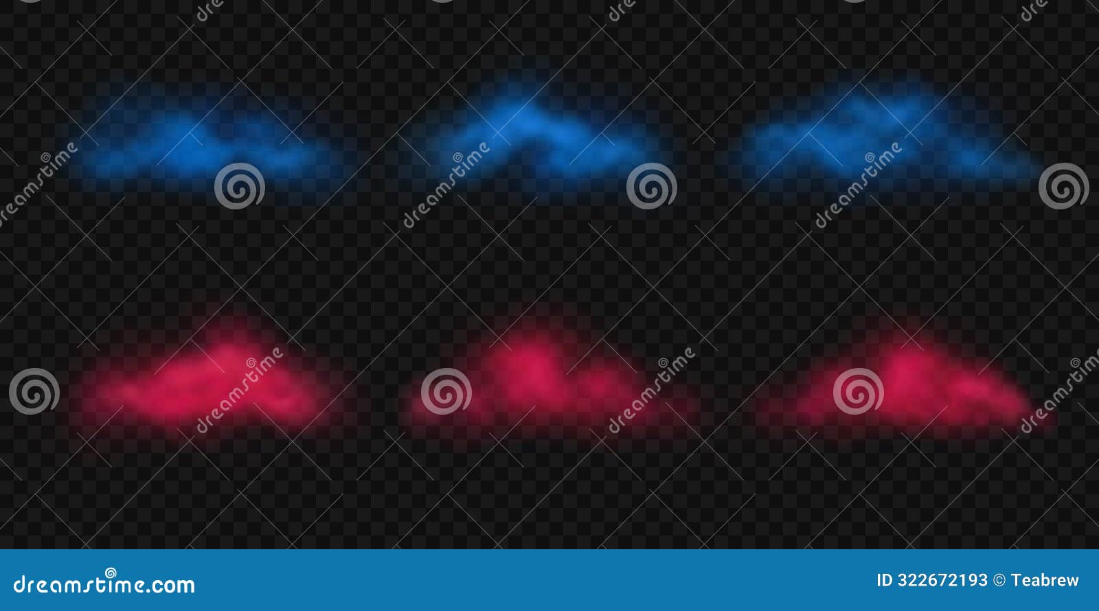 Set of Blue Vs Red Clouds. Design Elements. Stock Vector - Illustration ...