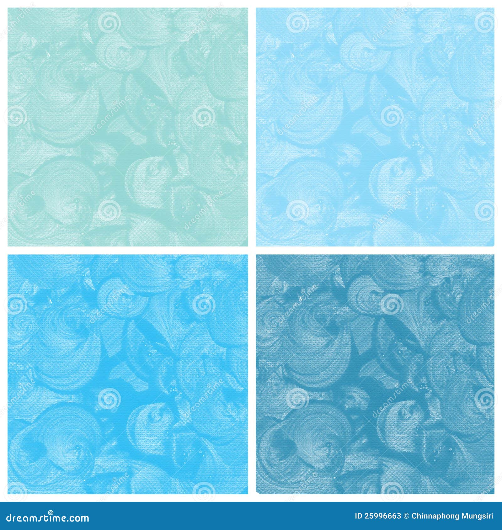 Set of Blue Watercolor Abstract Hand Painted Stock Illustration ...