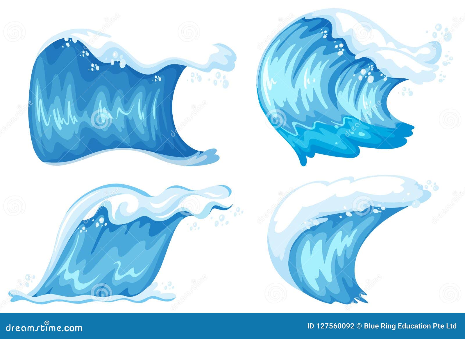 Set of blue wave stock vector. Illustration of background - 127560092