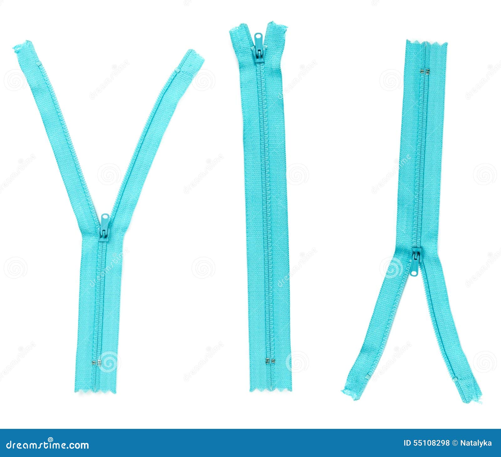Set of blue zipper stock photo. Image of zippered, fashion - 55108298