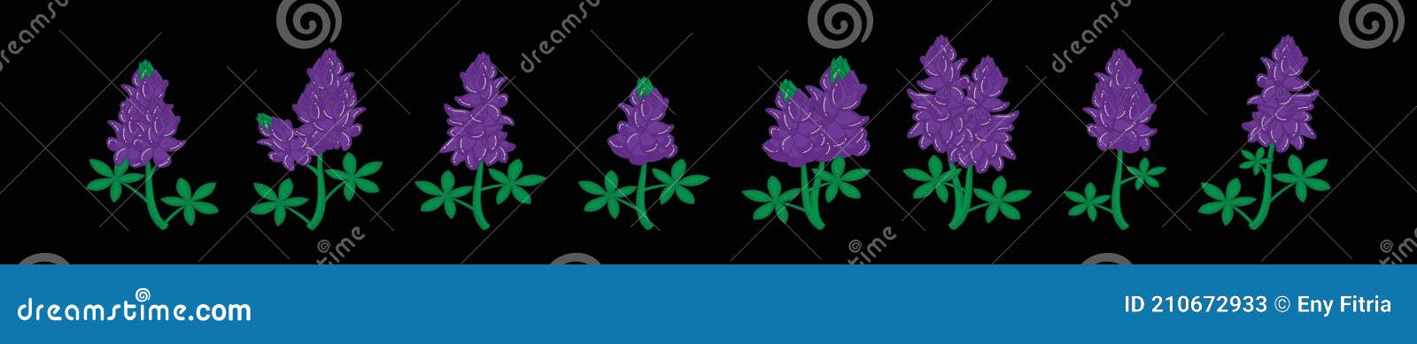 Set of Bluebonnet Cartoon Icon Design Template with Various Models ...