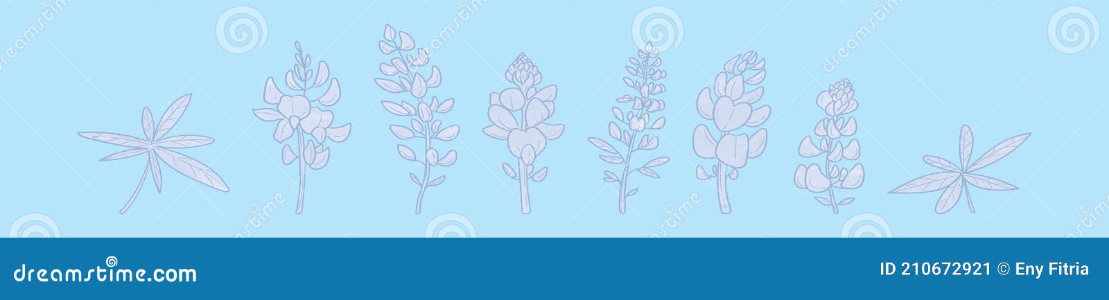 Set of Bluebonnet Cartoon Icon Design Template with Various Models ...