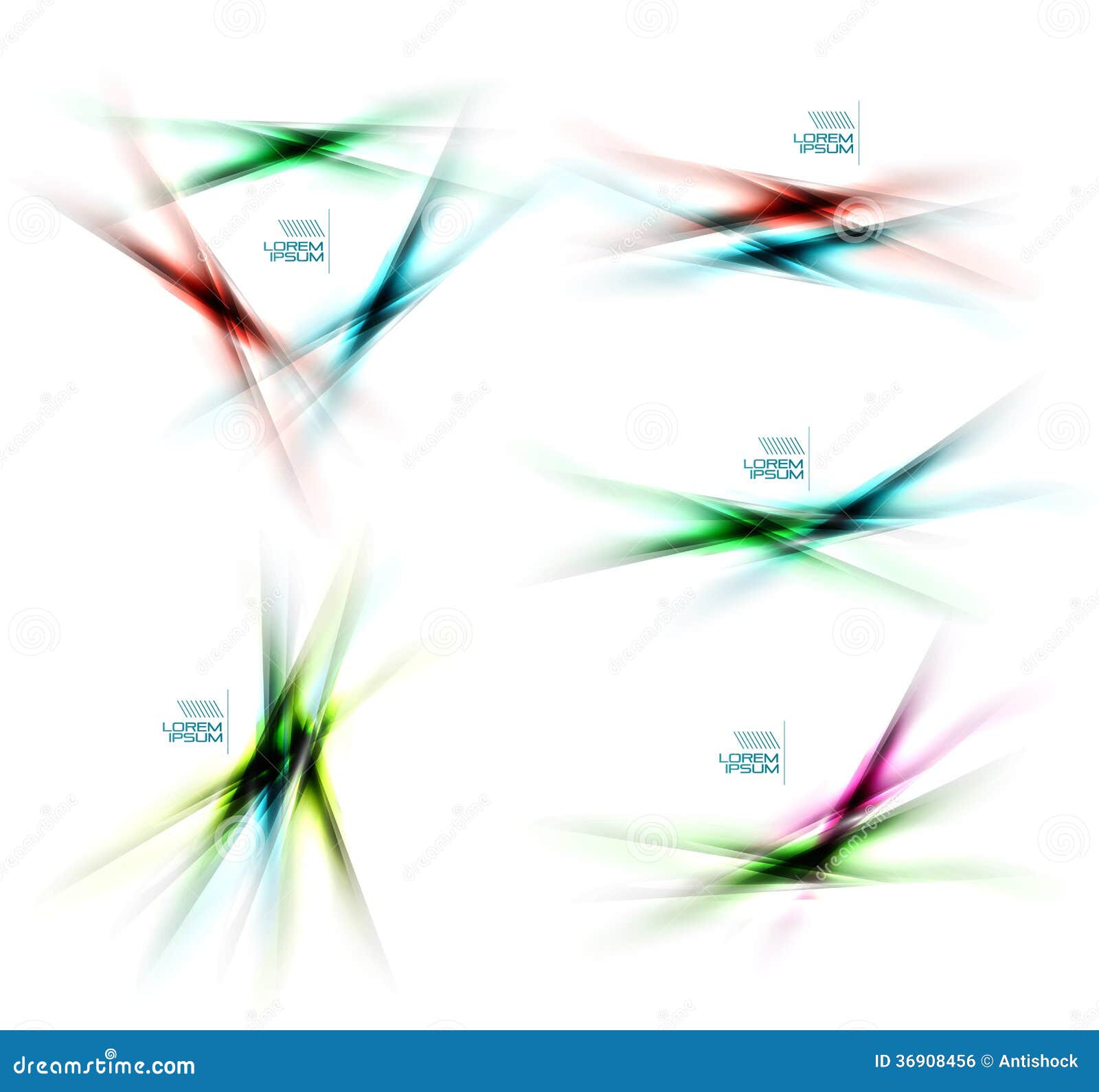 Set of Blurred Color Shadow Lines Design Elements Stock Vector ...