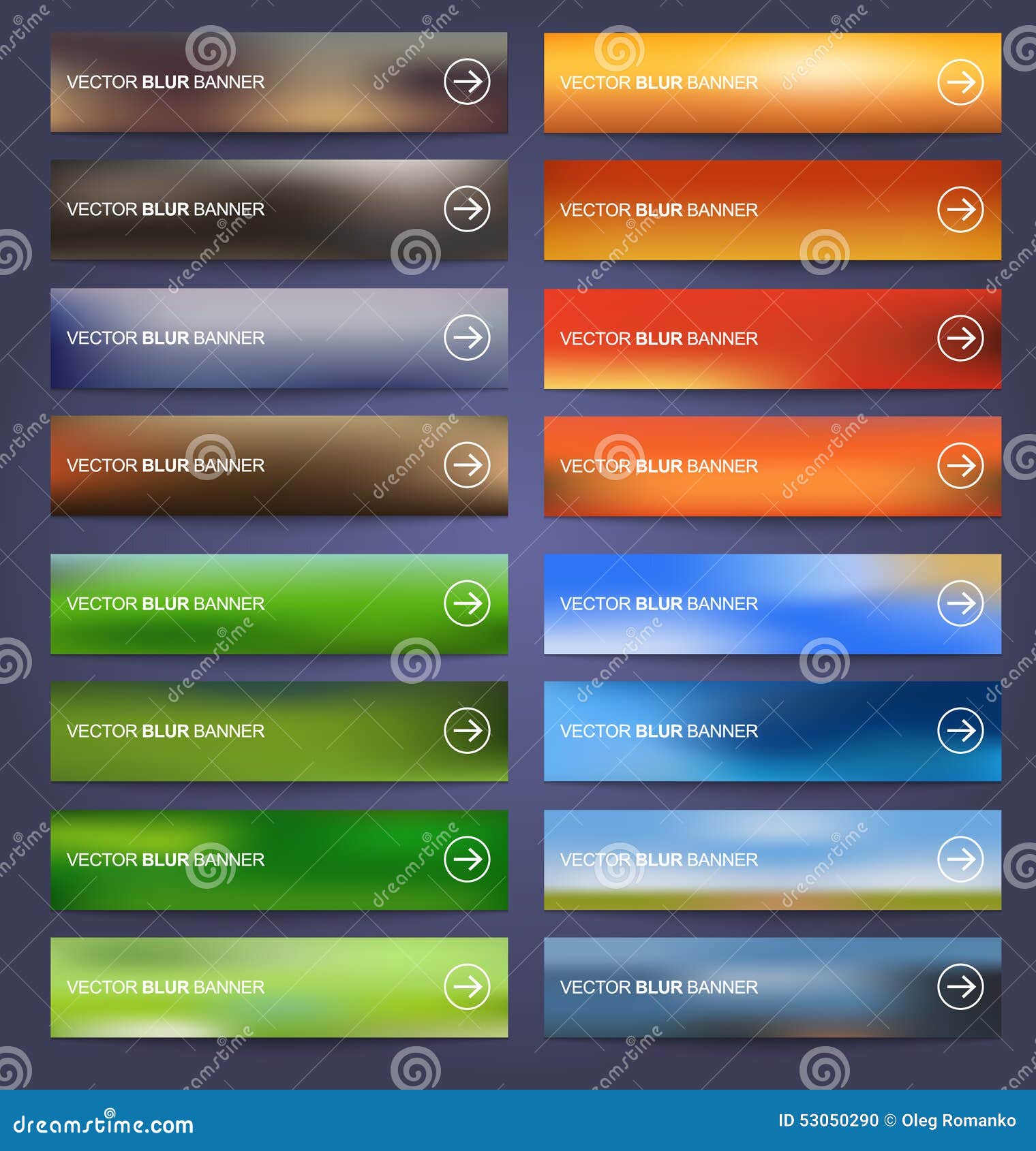 Set Blurred Colored Banners Stock Vector - Illustration of green ...