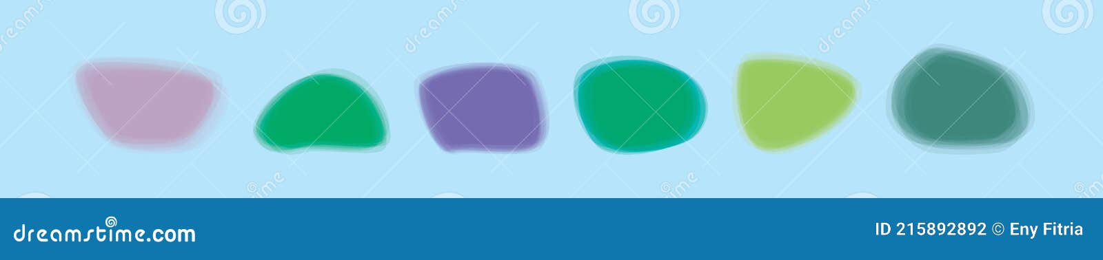 Set of Blurry Cartoon Icon Design Template with Various Models. Vector ...