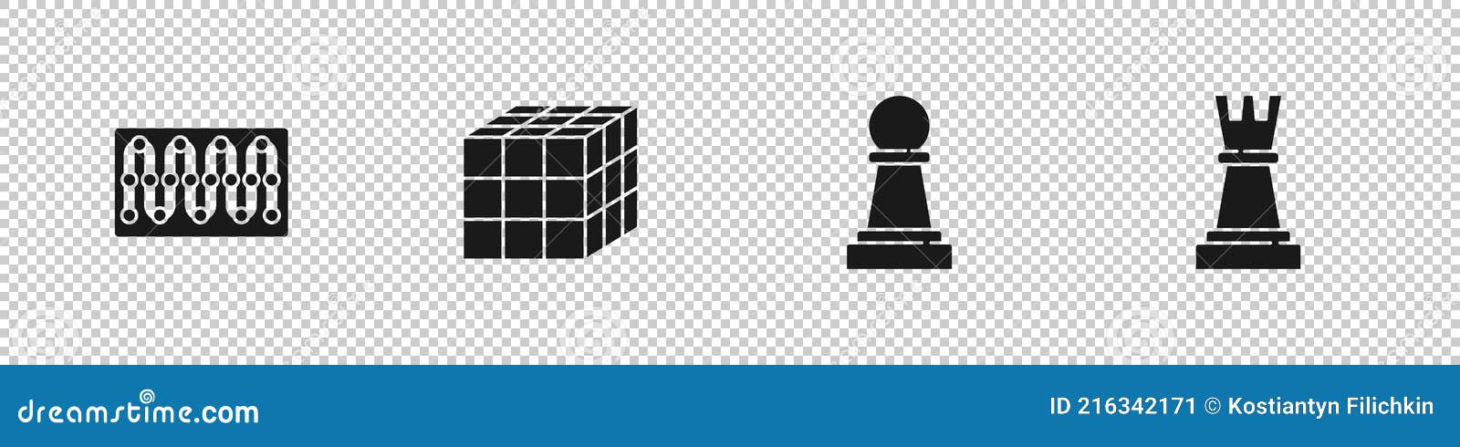Set Board Game, Rubik Cube, Chess and Icon. Vector Stock Vector ...
