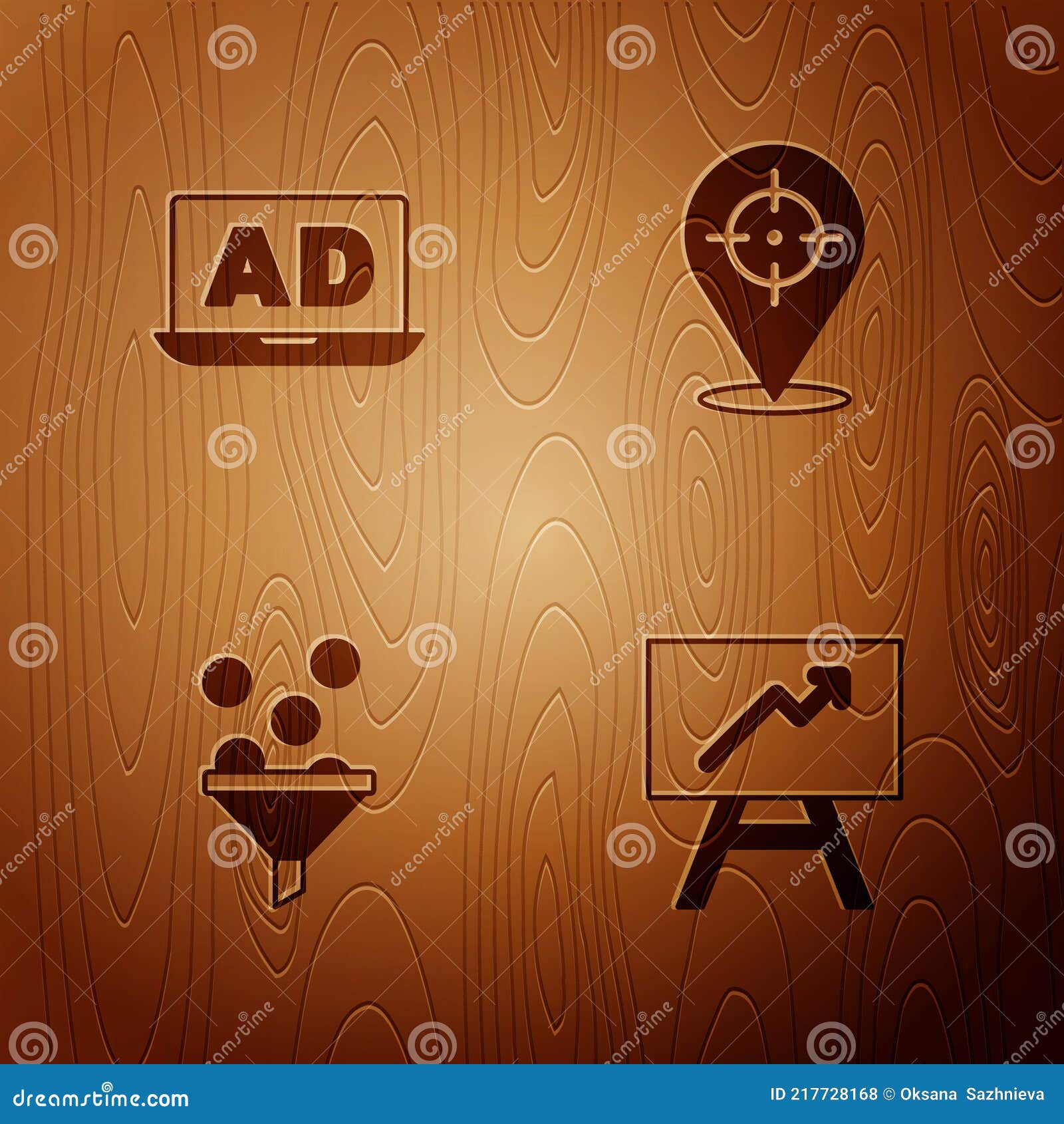 Set Board with Graph Chart, Advertising, Lead Management and Target on ...