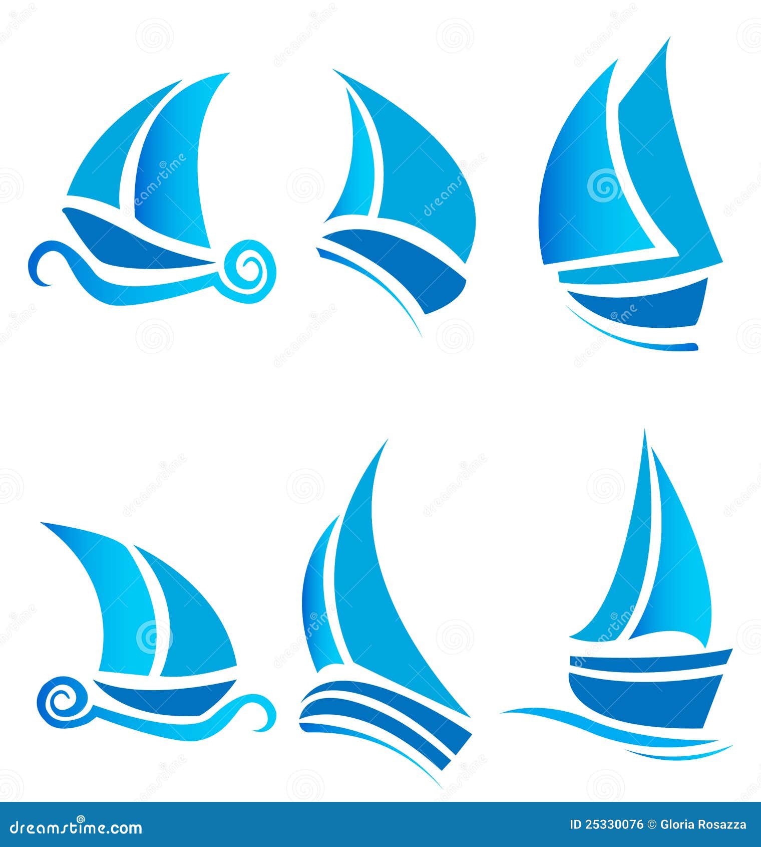 Logos Ships And Sailboats. Cartoon Vector | CartoonDealer.com #82726837