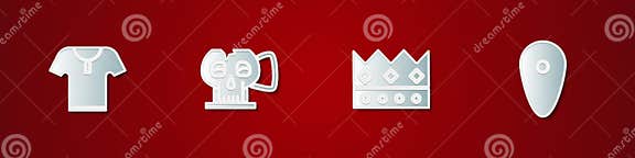 Set Body Armor Cup from the Crull King Crown and Shield Icon. Vector ...