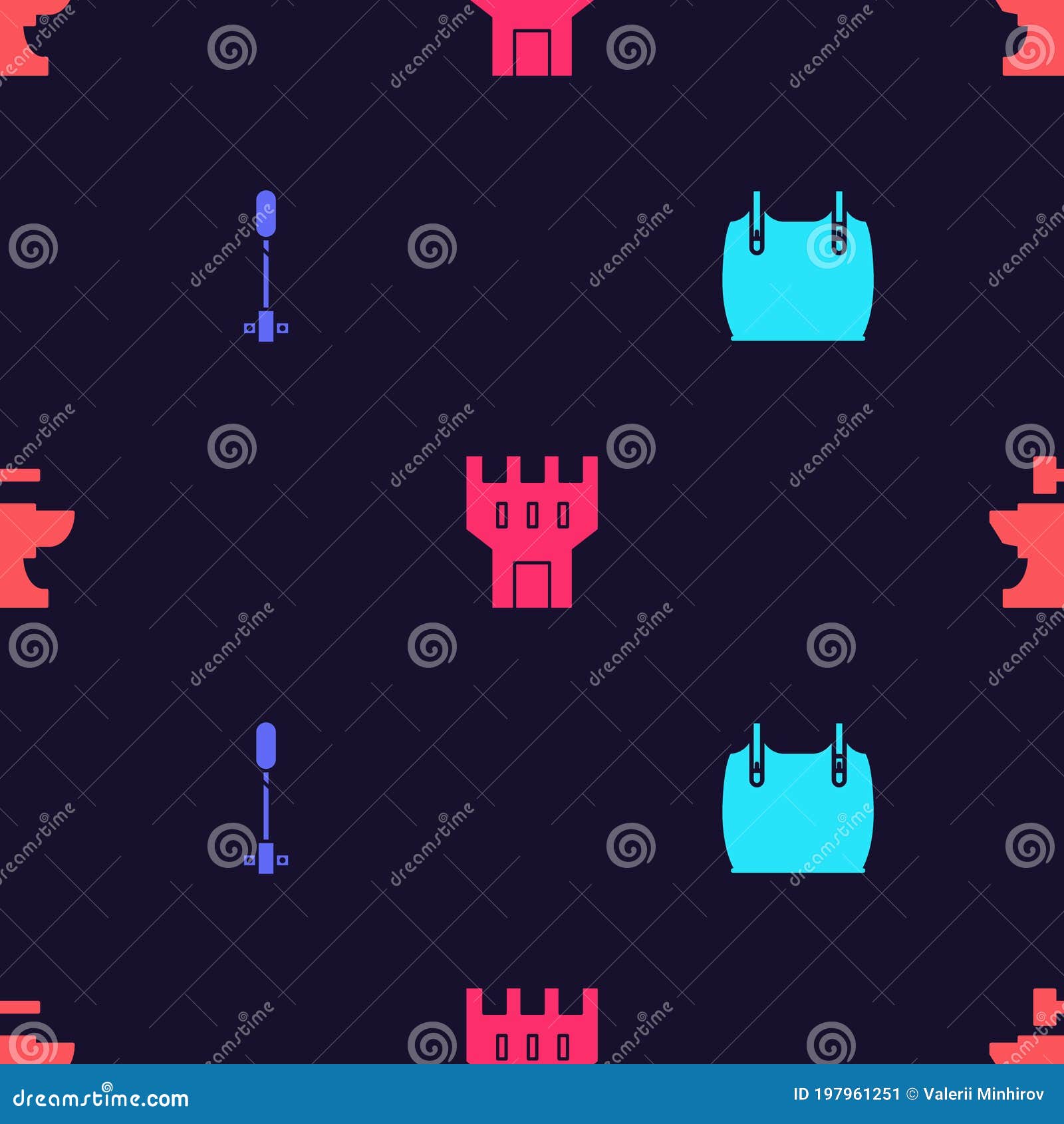 Set Anvil For Blacksmithing Hammer, Medieval Flag, Iron Helmet, Skull ...