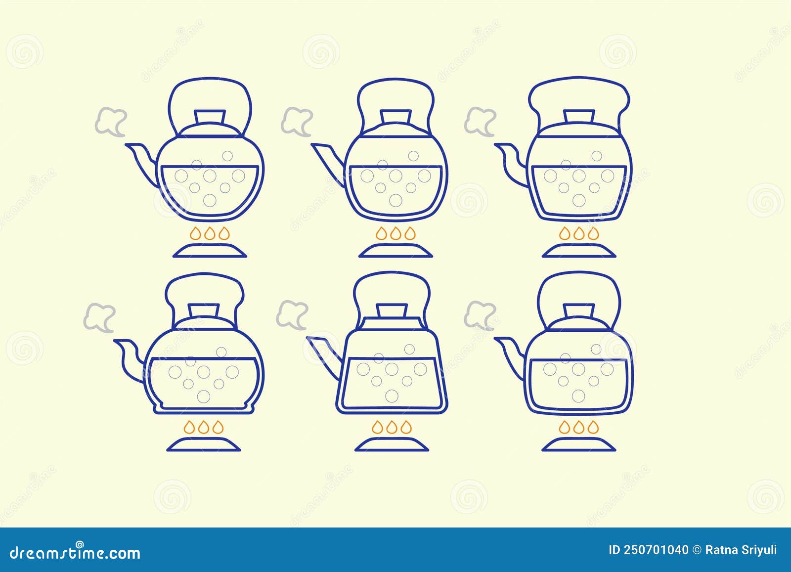Set of Boiling Water Design Icons Vector Illustration Stock Vector ...