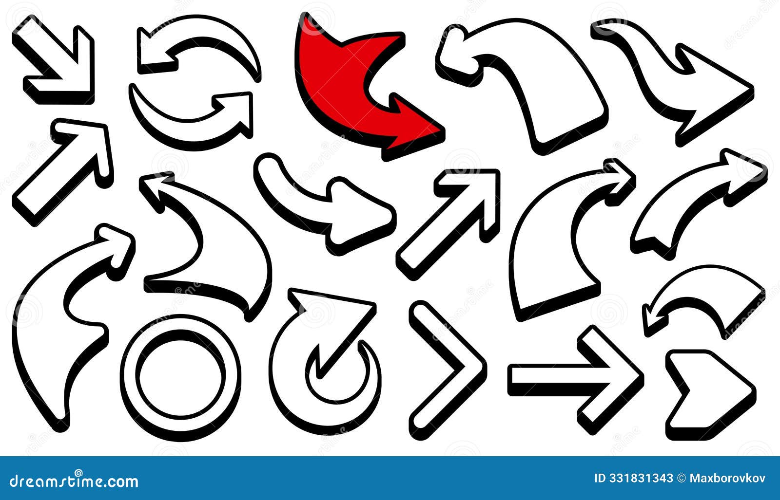 Diverse Arrow Collection with Bold Designs and a Red Accent Stock ...