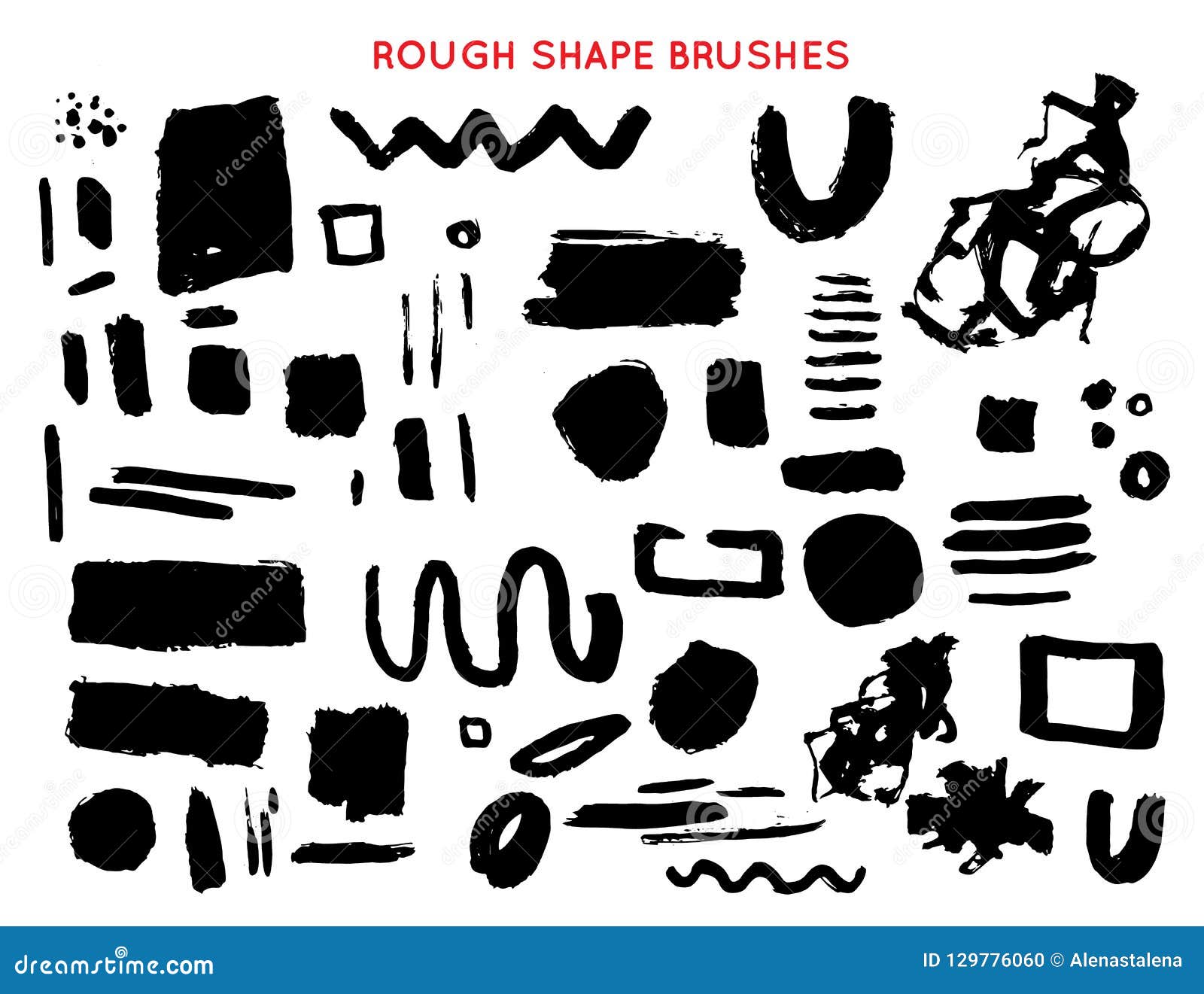 Set of Bold Brush Stroke Shapes, Swashes for Decor, Frames ...