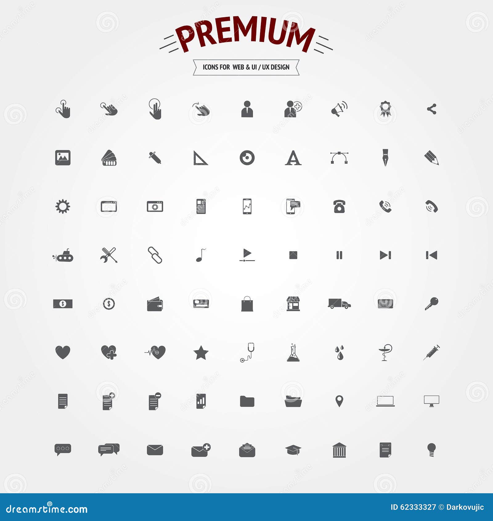 Set of bold icons stock vector. Illustration of message - 62333327