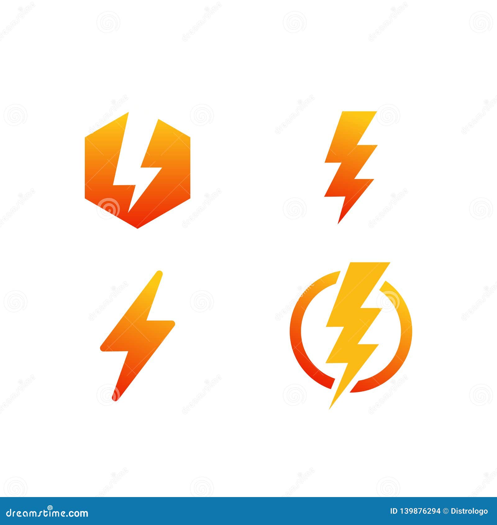 Set of Bolt Vector Icon. Electric Bolt Icon Vector Design Stock Vector ...