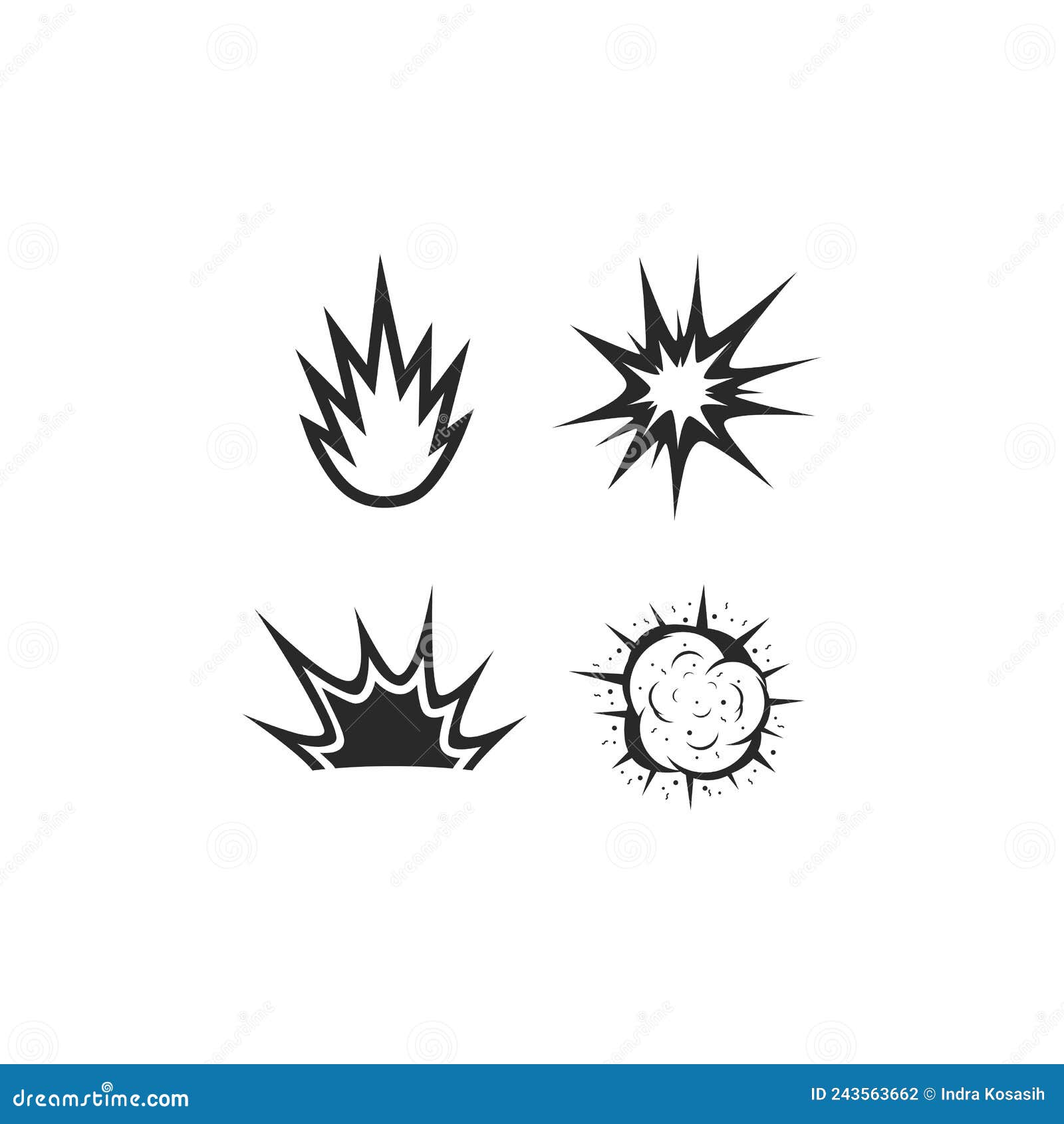 Set of Bomb Explosion Vector Logo Icon Illustration Stock Vector ...