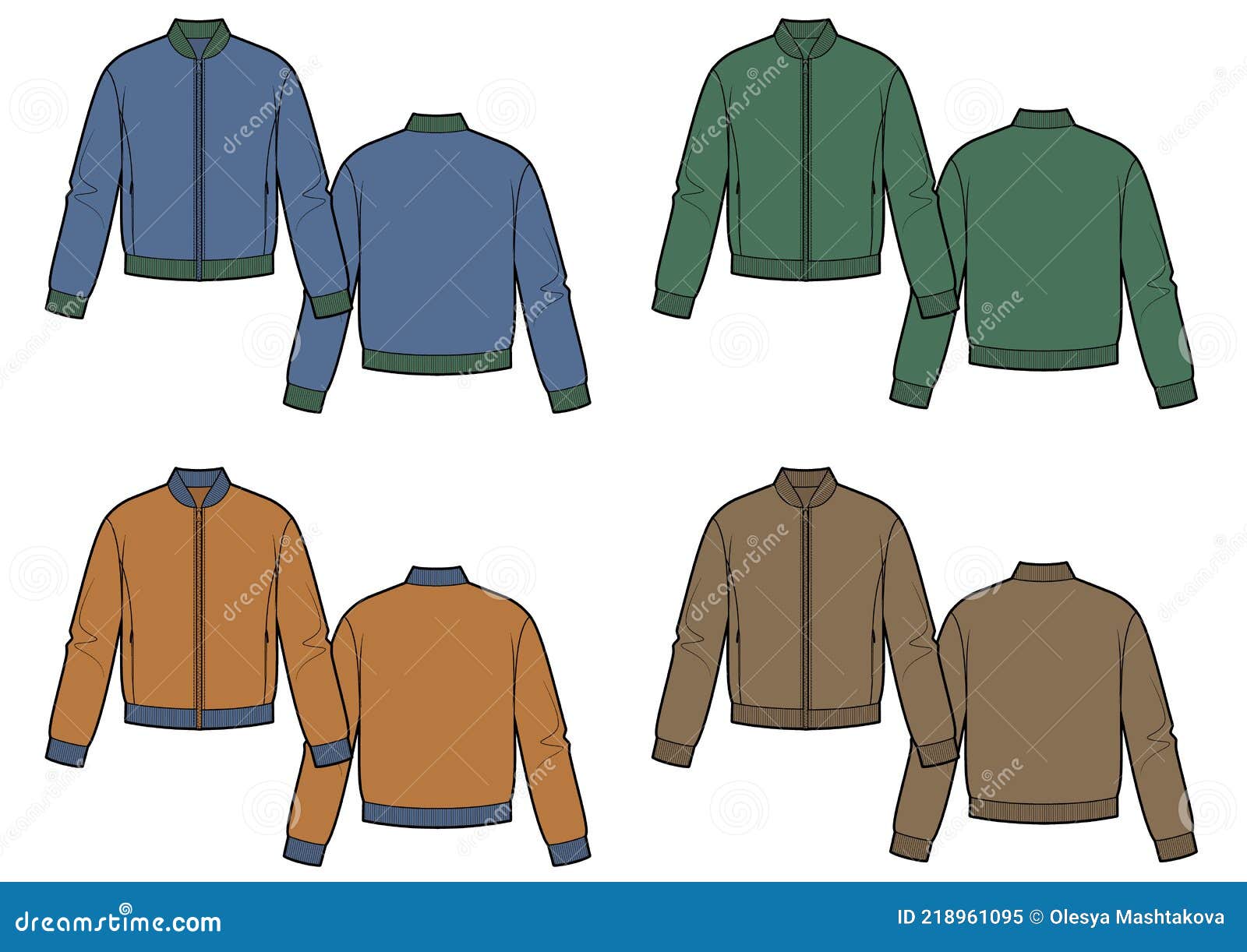 Quilted Bomber,puffer Jacket. Cartoon Vector | CartoonDealer.com #77881463