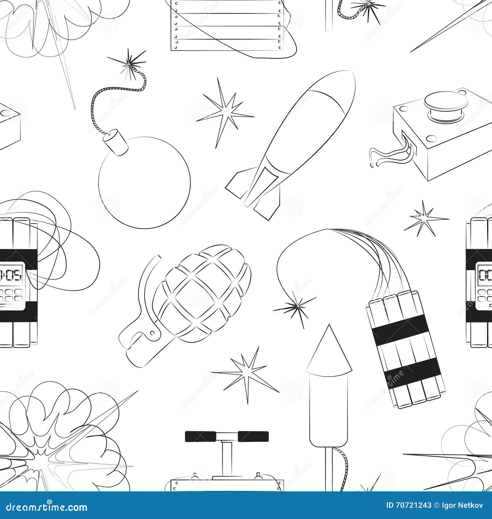 Set of Bombs. Explosives Pattern Stock Vector - Illustration of element ...