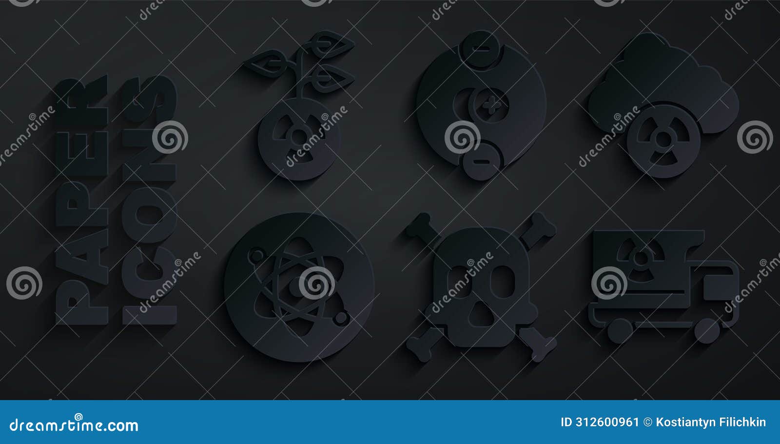Set Bones and Skull Warning, Acid Rain Radioactive Cloud, Atom, Truck ... Set Bones and Skull Warning, Acid Rain Radioactive Cloud, Atom, Truck ...