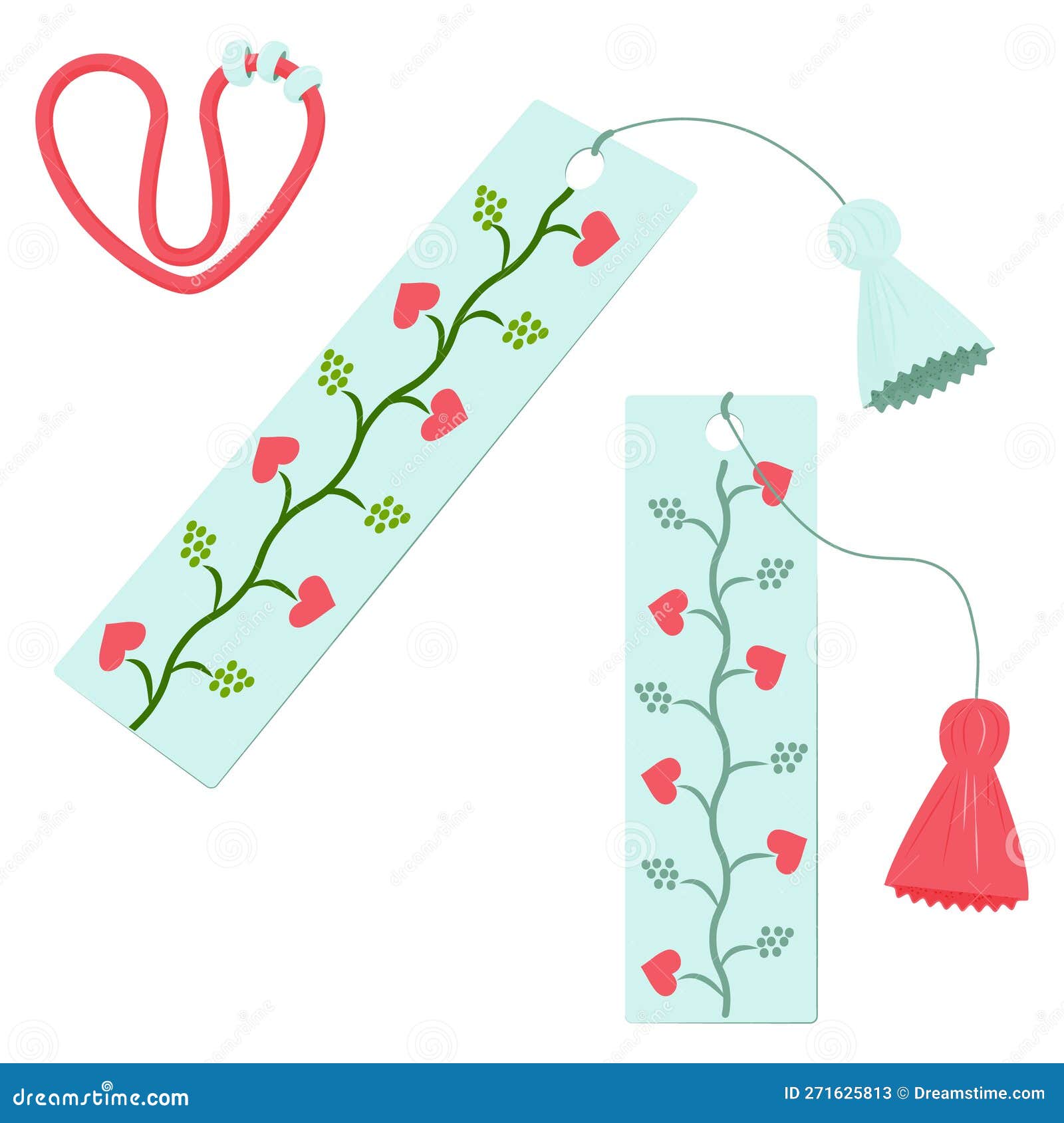 A set of book bookmarks stock vector. Illustration of vector - 271625813