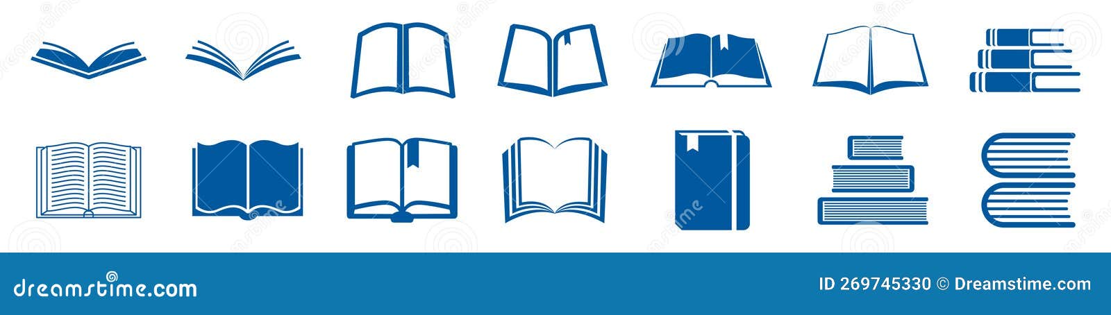 Set Book Silhouette Icons, Collection Book Sign - Vector Stock Vector ...