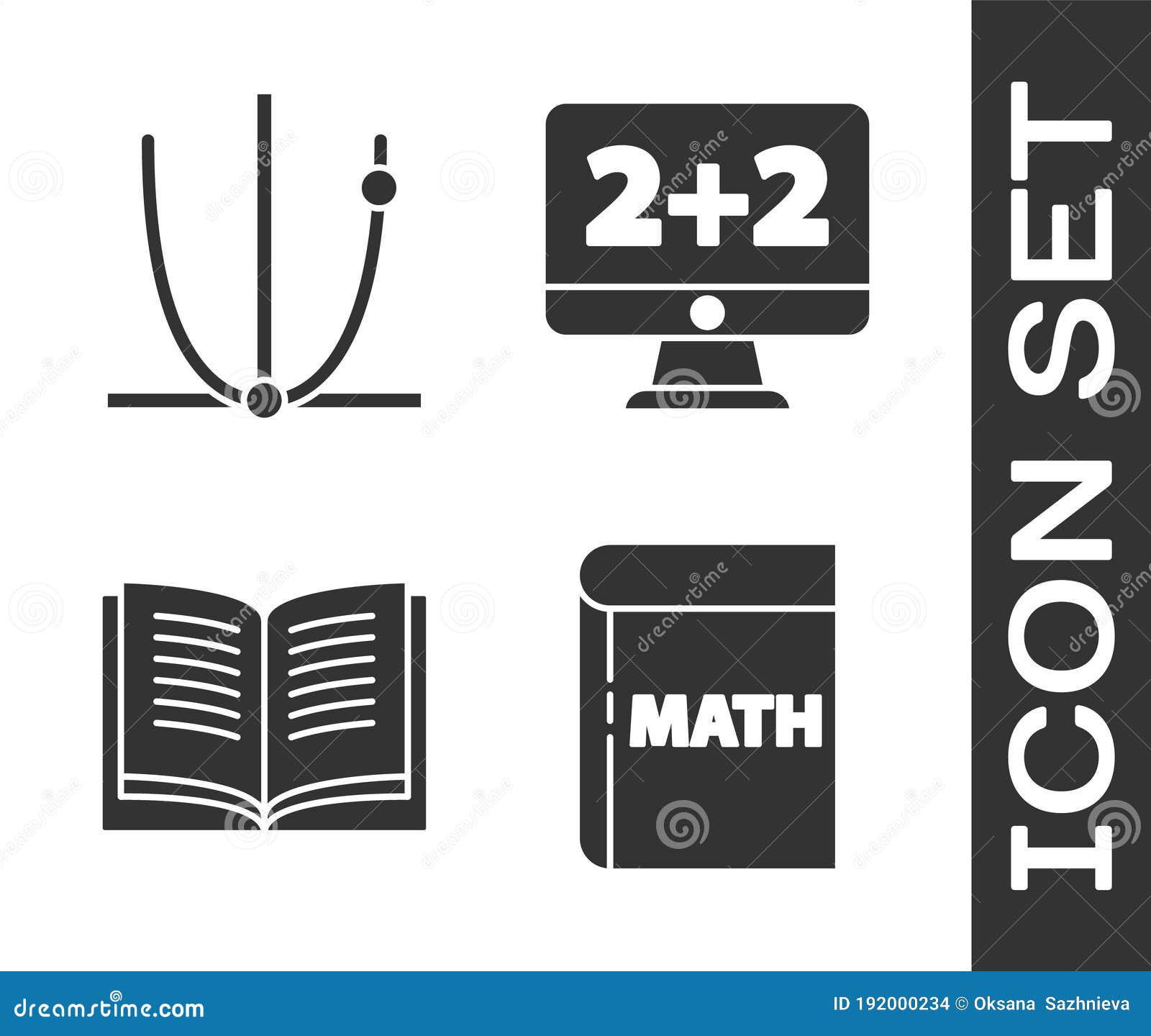 Set Book With Word Mathematics, Graph, Schedule, Chart, Diagram, Open ...