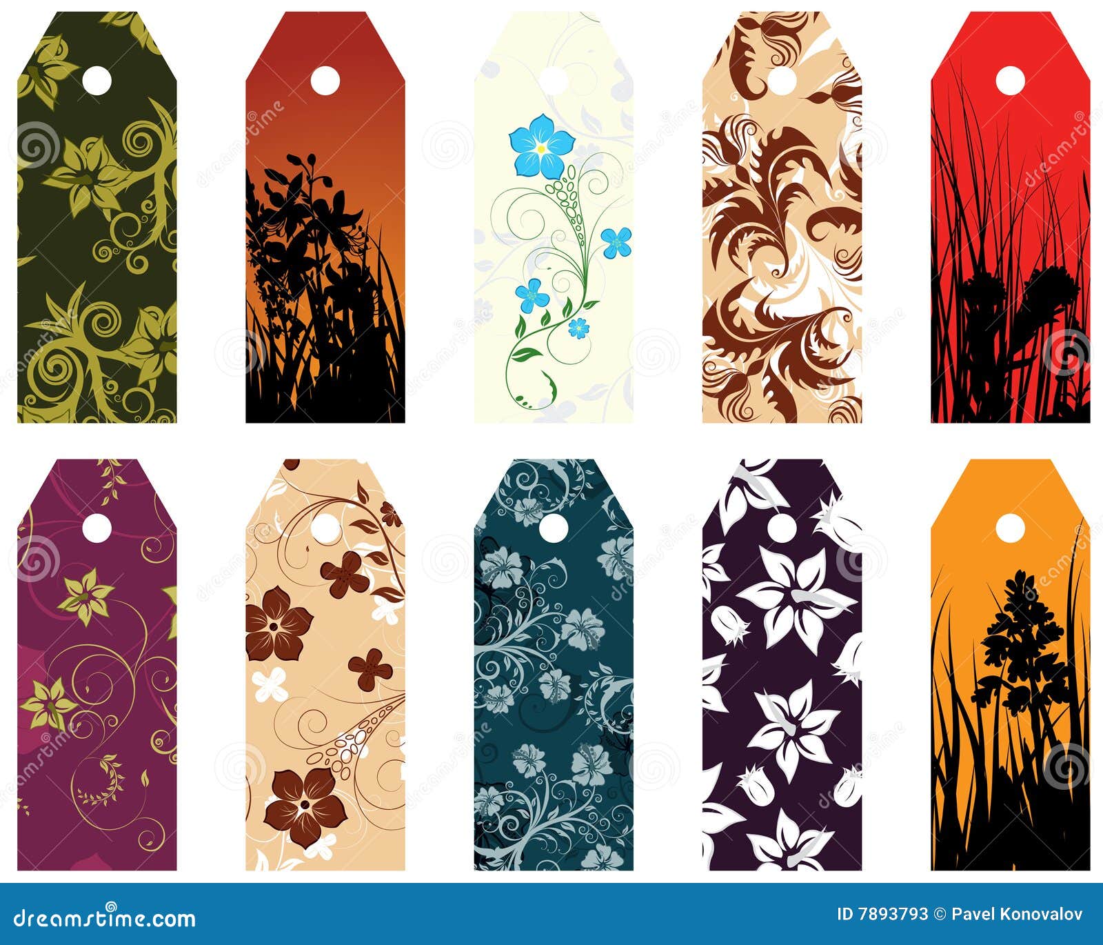 Set of bookmarks stock vector. Illustration of elements - 7893793