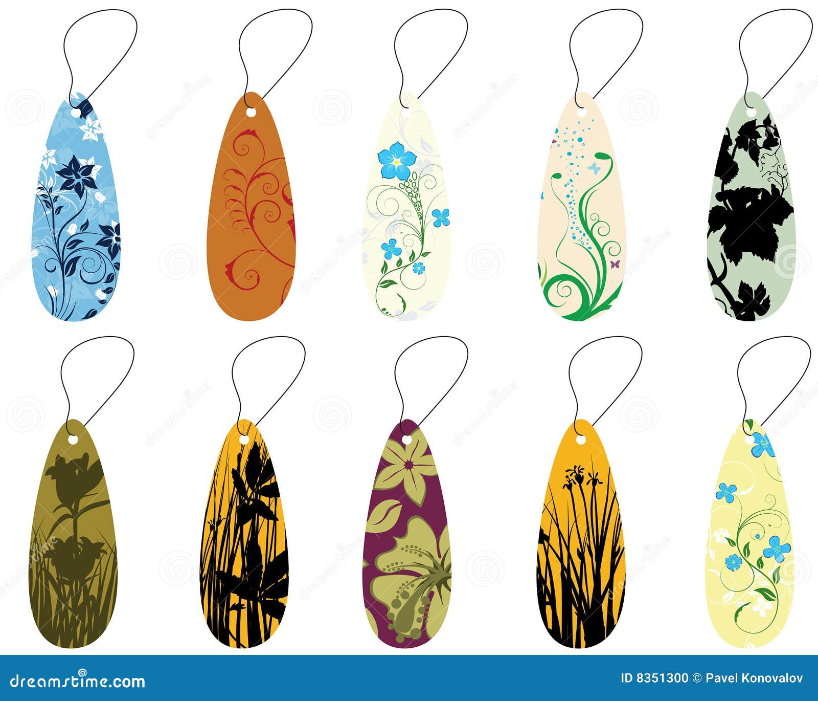 Set of bookmarks stock vector. Illustration of bookmark - 8351300