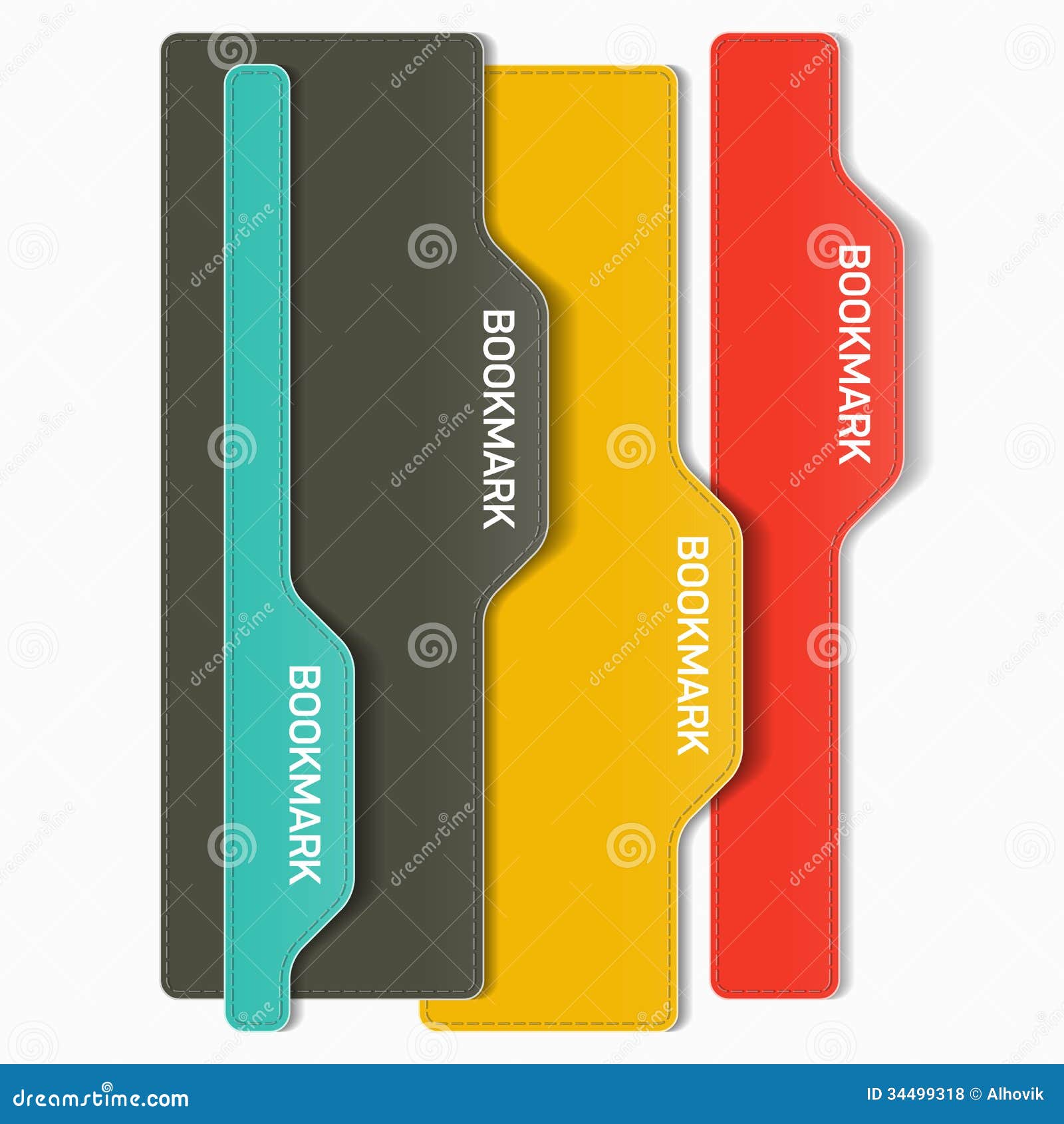 Set of bookmarks stock vector. Illustration of message - 34499318