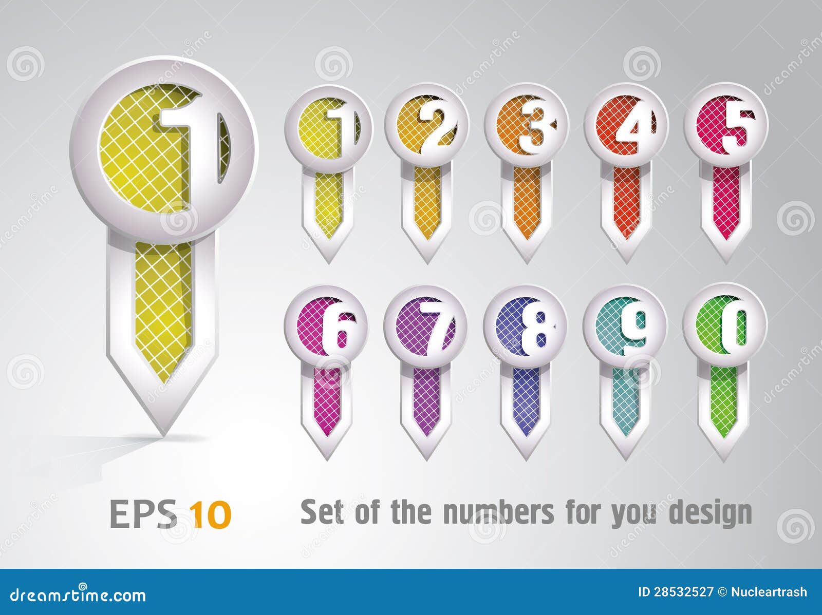 Numbers Bookmarks Cartoon Vector | CartoonDealer.com #50940975