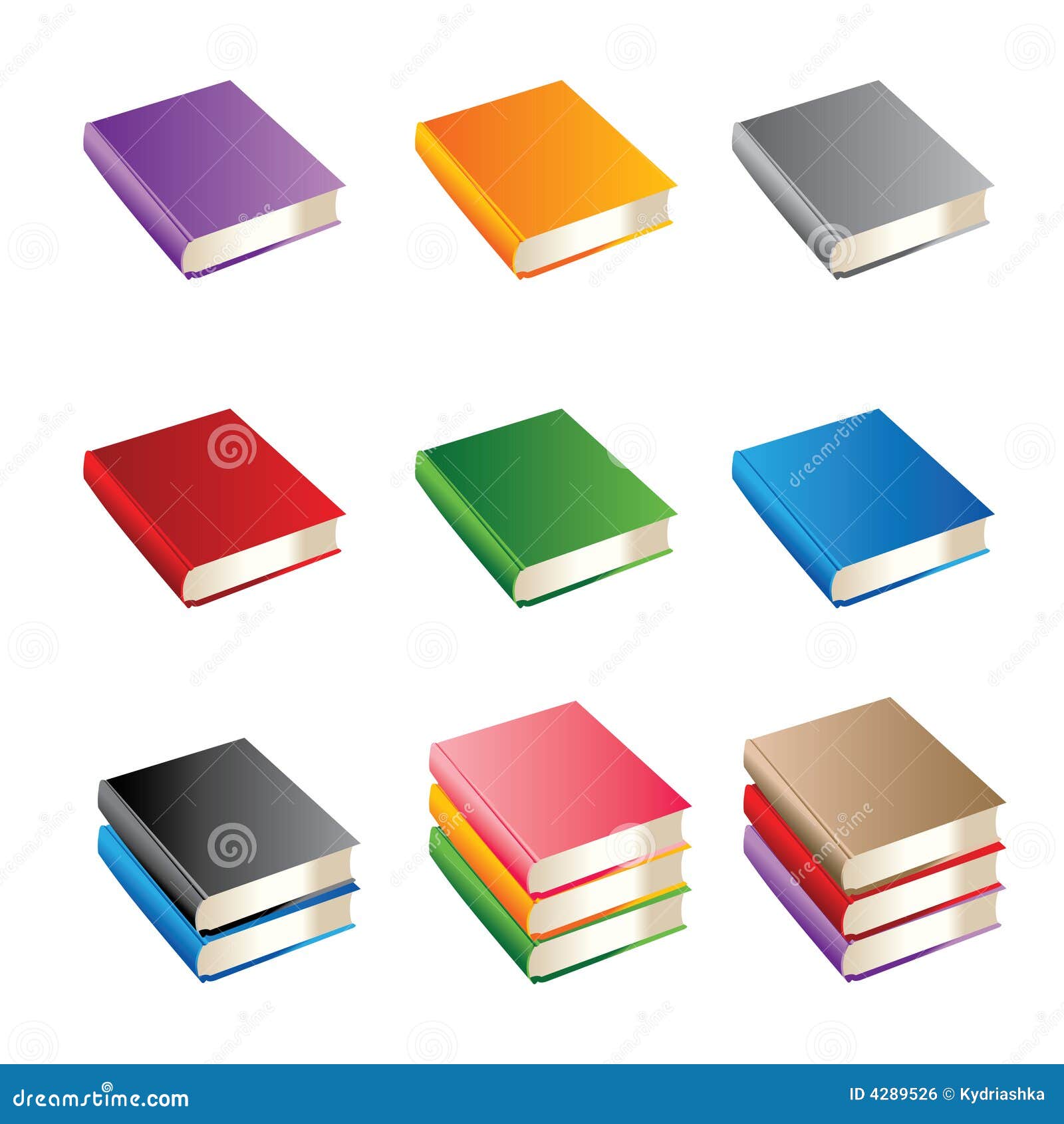 Set of Books of Various Color Stock Vector - Illustration of remarks ...