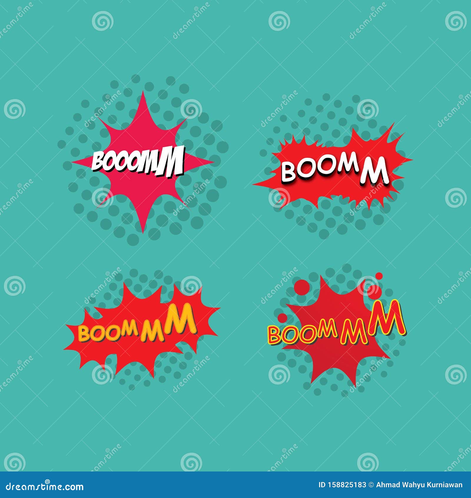 Set of Boom Letter Comic Style Stock Vector - Illustration of message ...