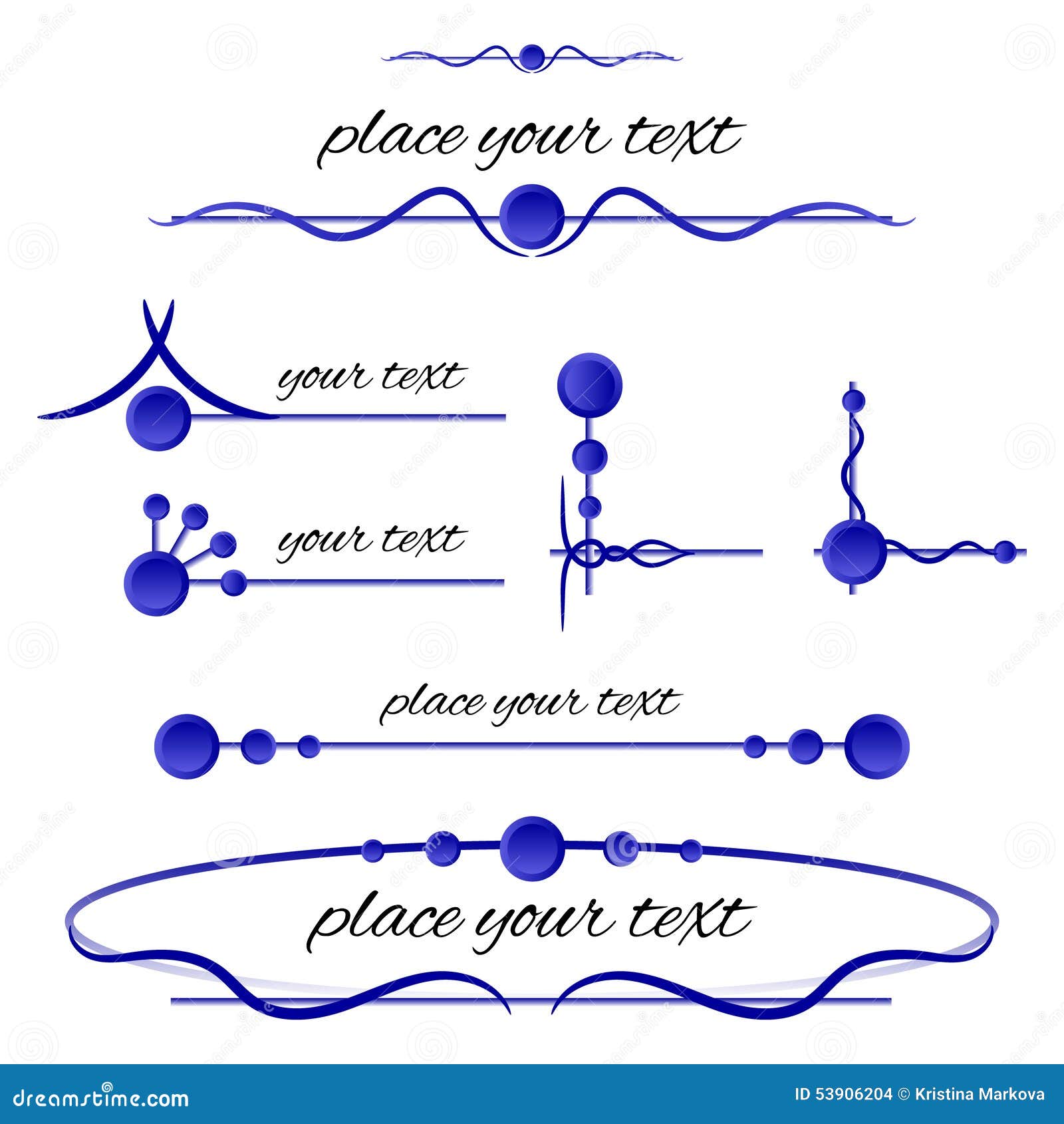 Set Border Design Element stock vector. Illustration of filigree - 53906204